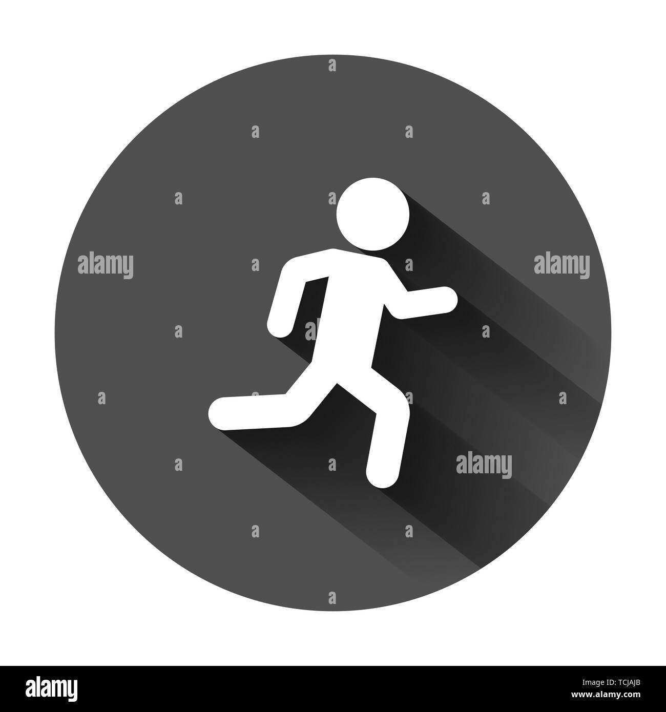 Running people sign icon in flat style. Run silhouette vector ...