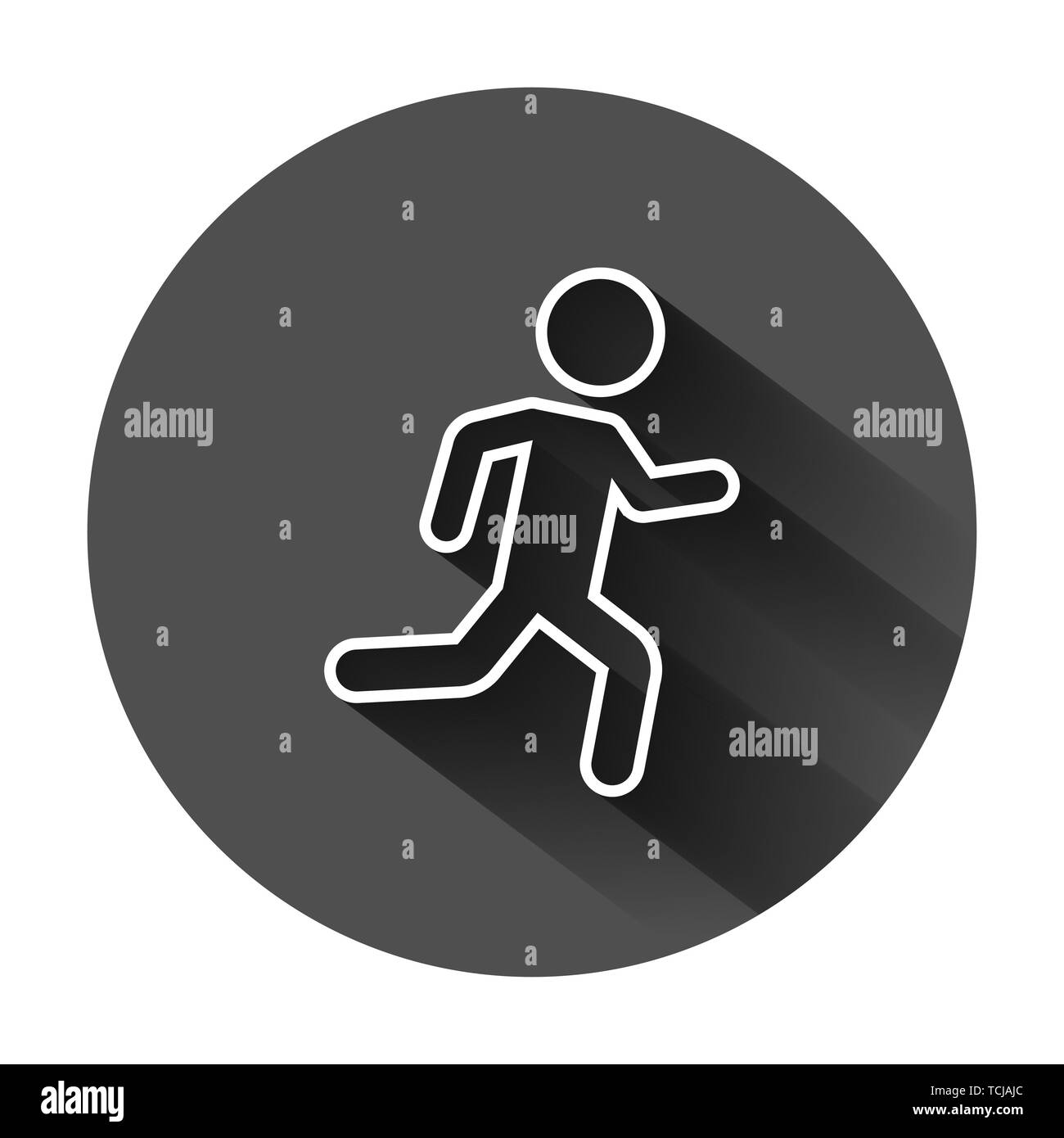 Running people sign icon in flat style. Run silhouette vector ...