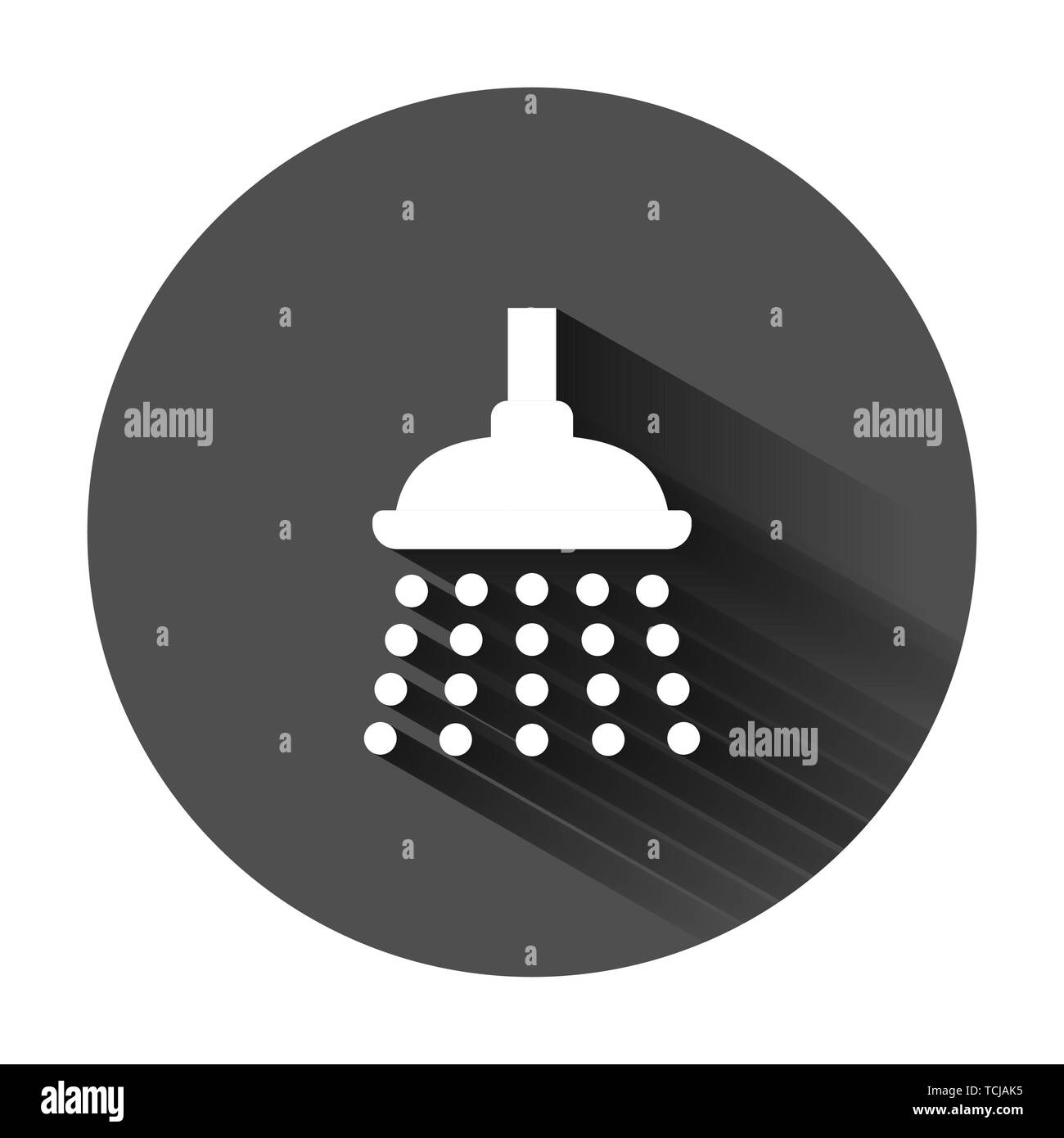 Shower sign icon in flat style. Bathroom water device vector ...