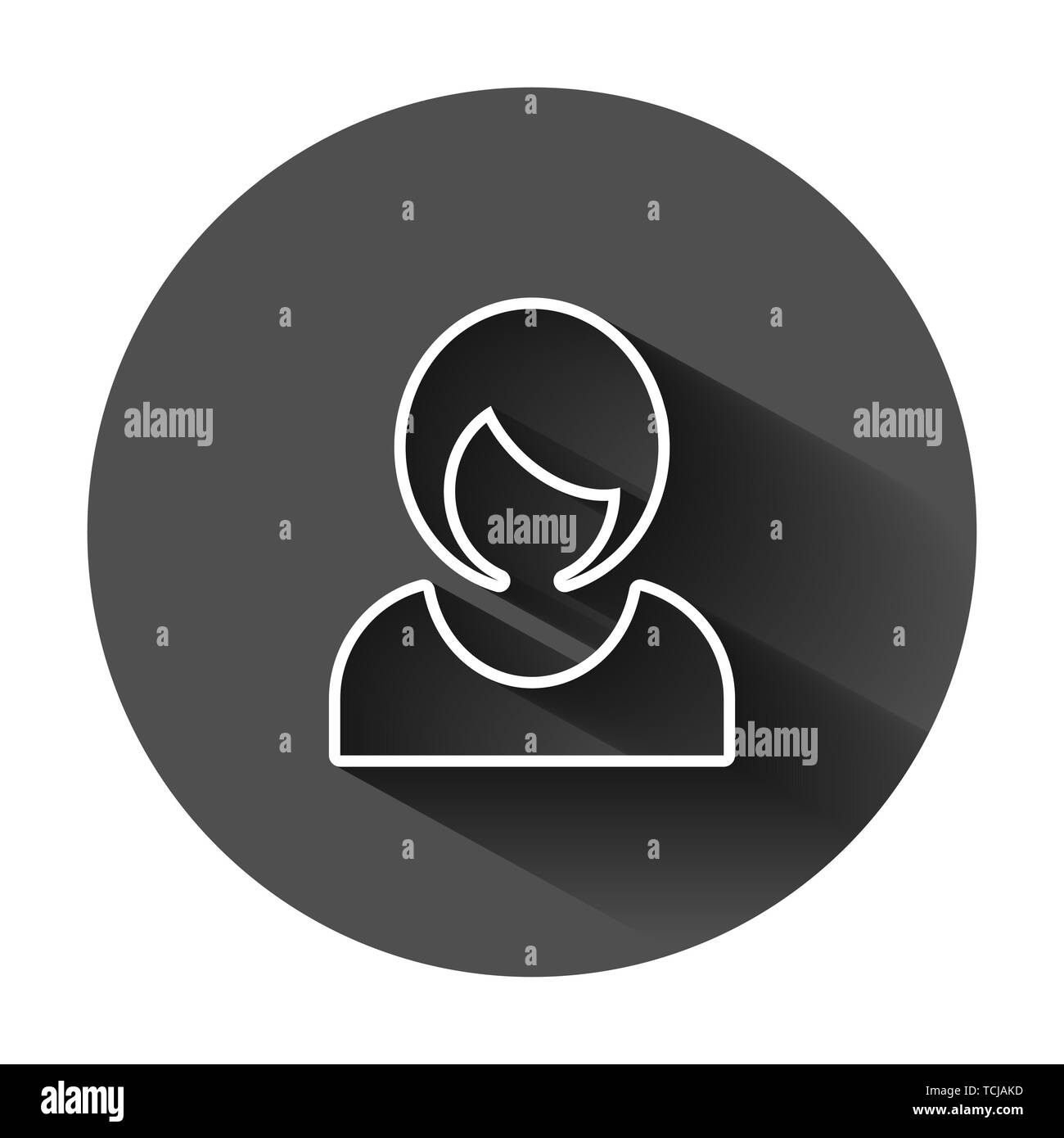 Woman sign icon in flat style. Female avatar vector illustration on ...