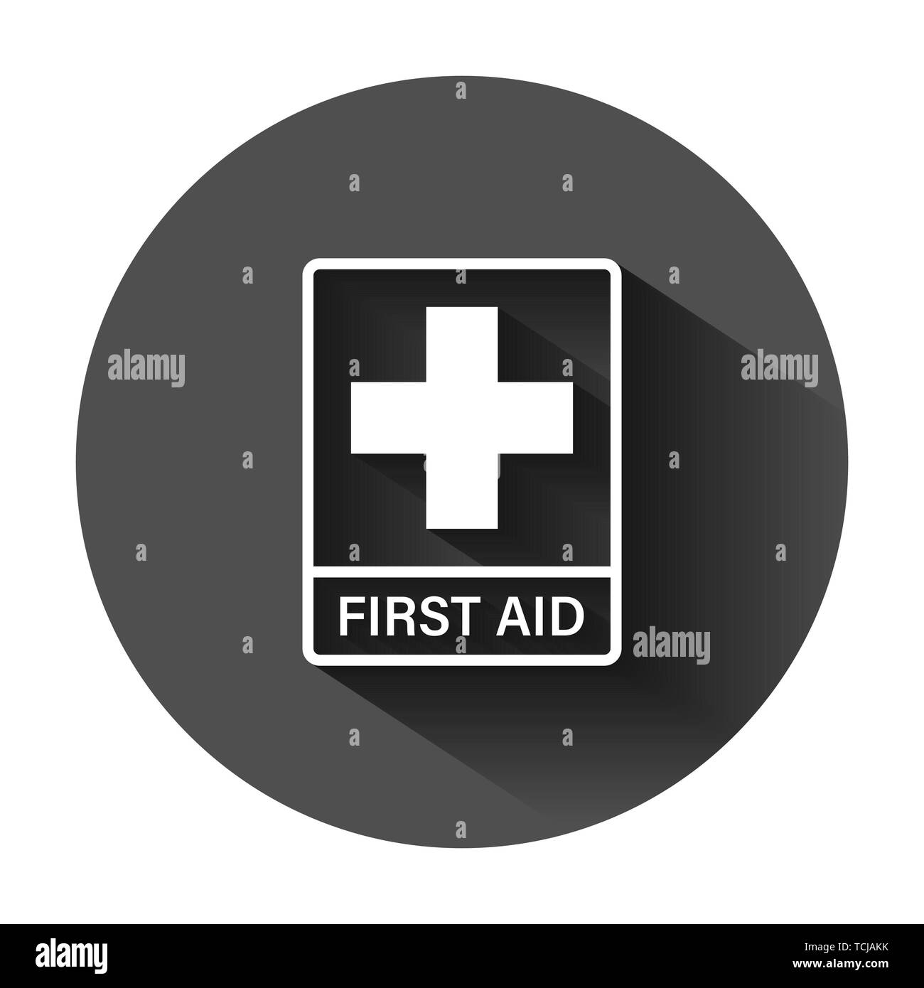 First aid sign icon in flat style. Health, help and medical vector ...