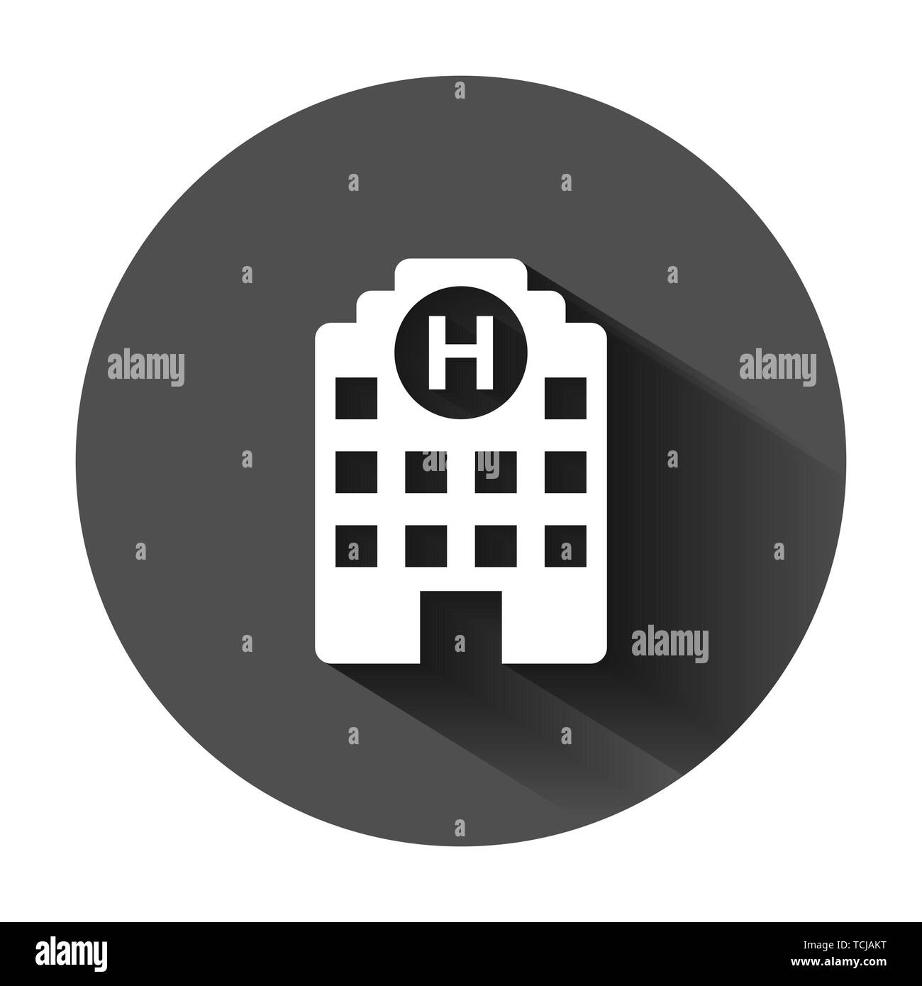 Hospital building icon in flat style. Infirmary vector illustration on ...