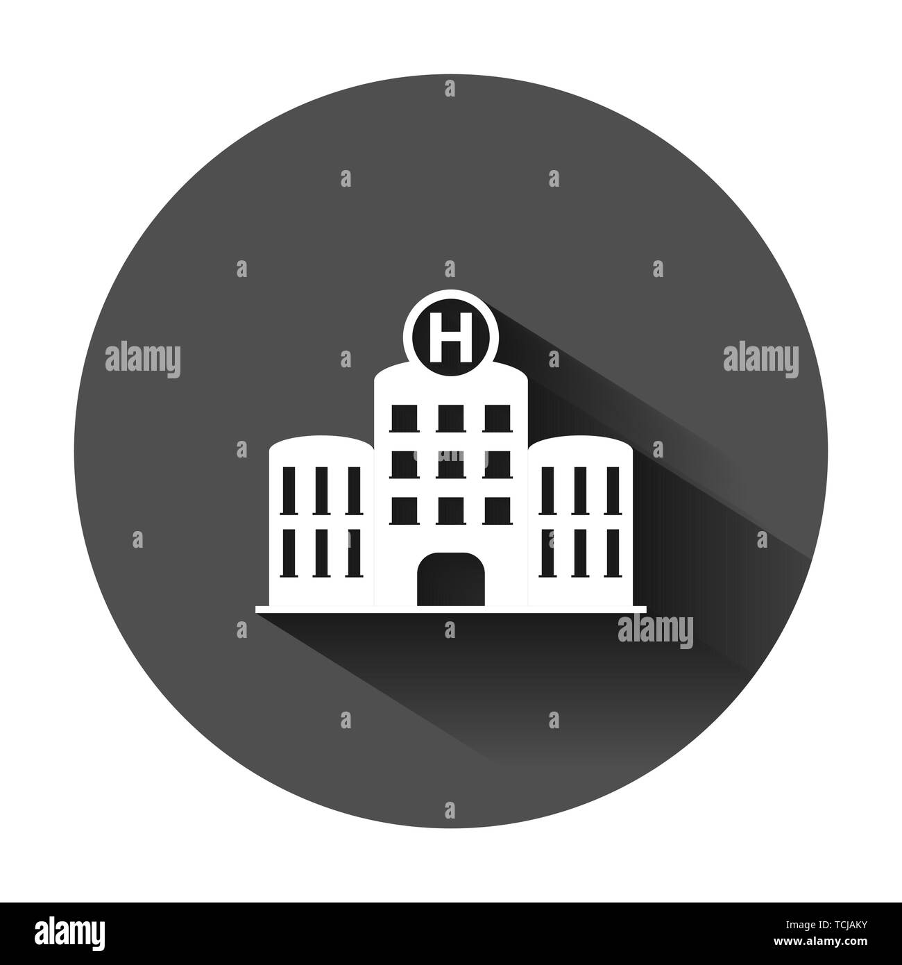 Hospital building icon in flat style. Infirmary vector illustration on ...