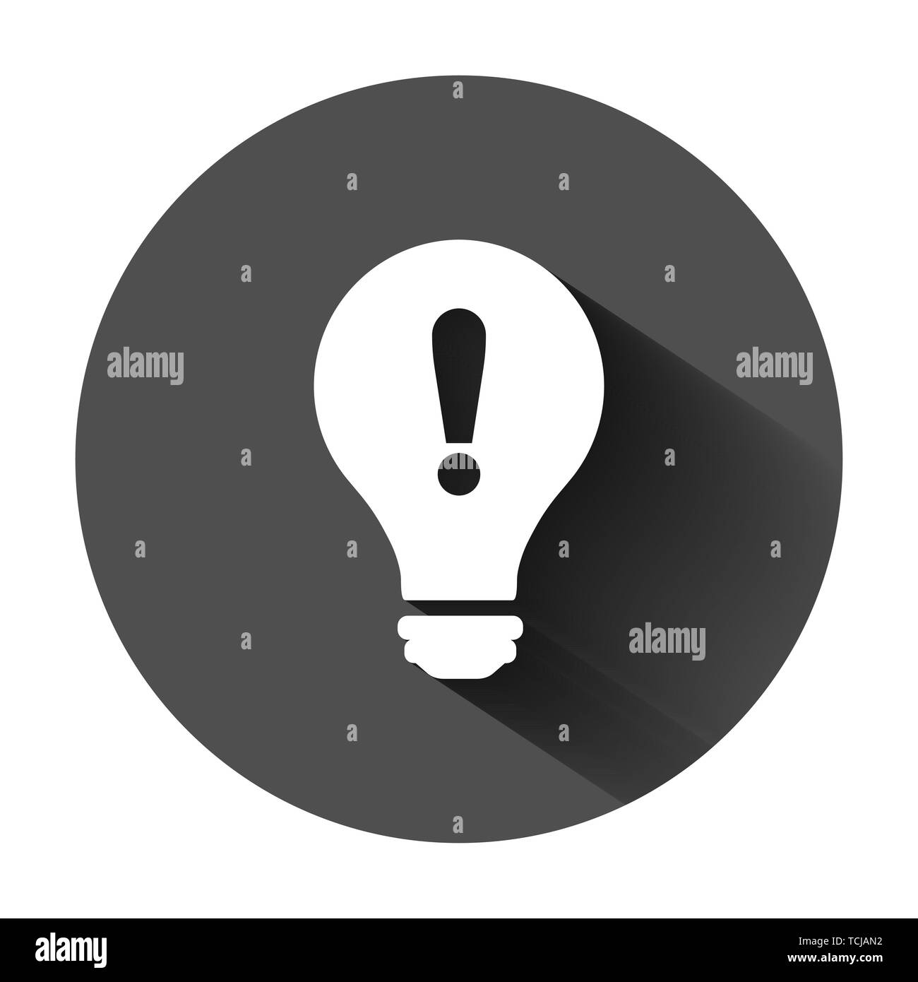Problem solution icon in flat style. Light bulb idea vector ...