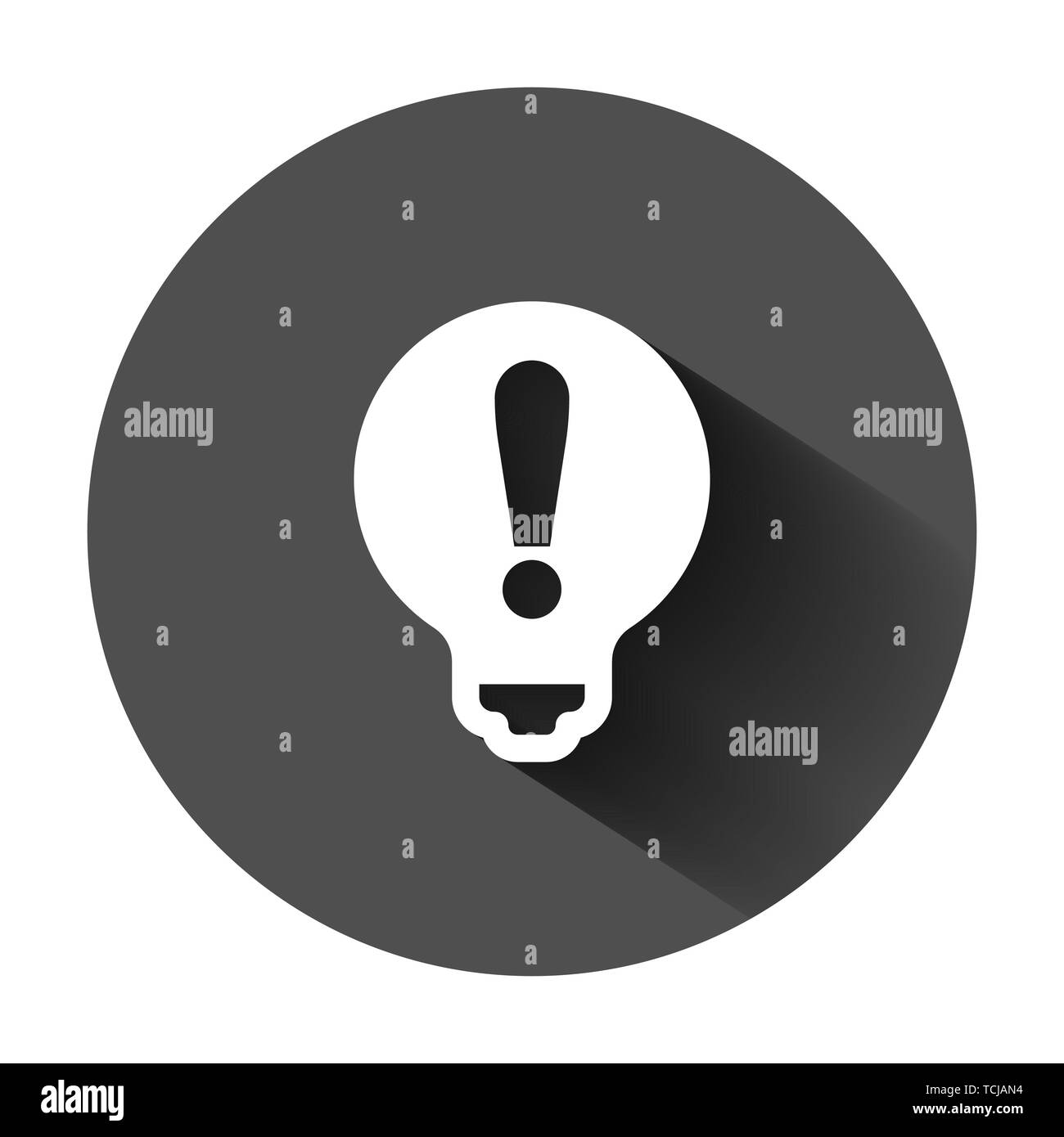 Problem solution icon in flat style. Light bulb idea vector ...