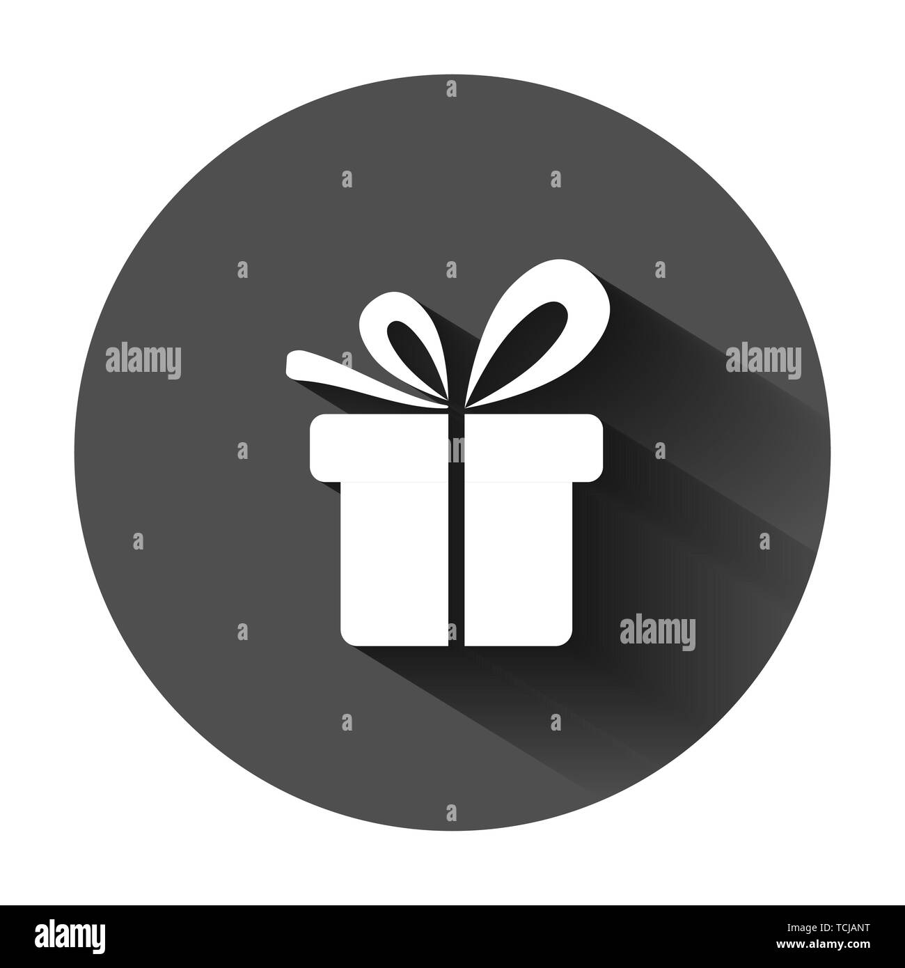 Gift box icon in flat style. Present package vector illustration on ...