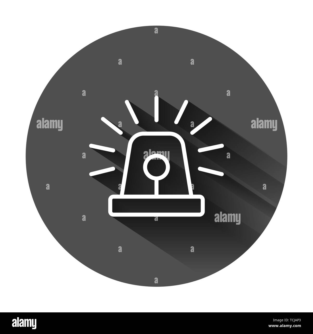 Emergency siren icon in flat style. Police alarm vector illustration on ...