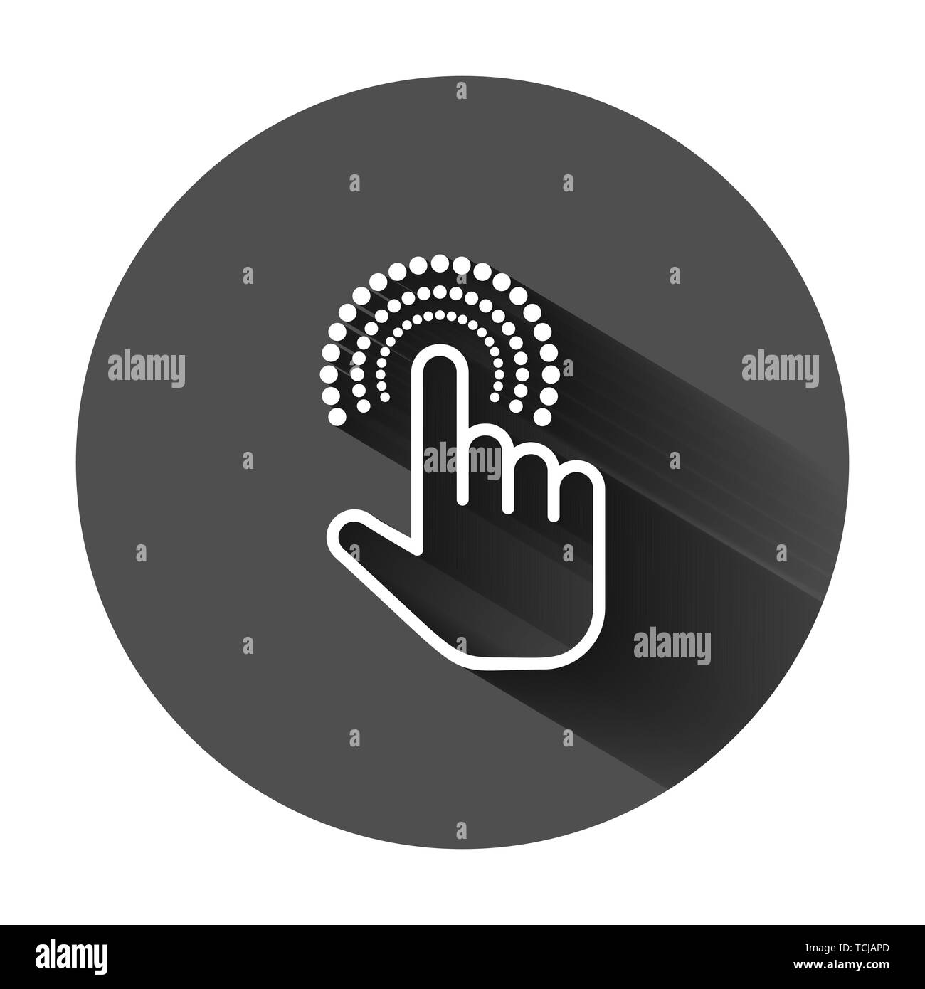 Click mouse icon in flat style. Pointer vector illustration on black ...