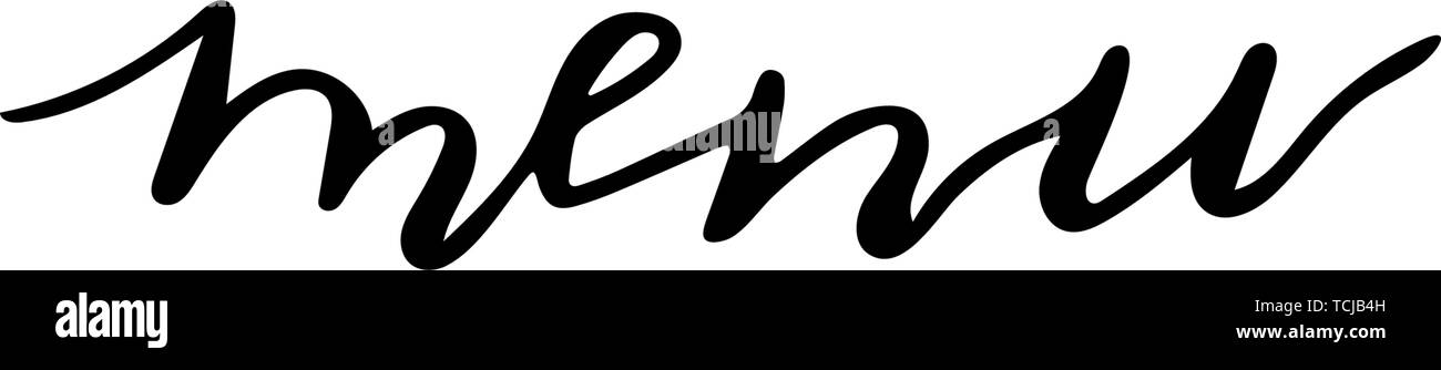 Custom hand lettering word menu. Handwritten wedding, holiday greeting ...