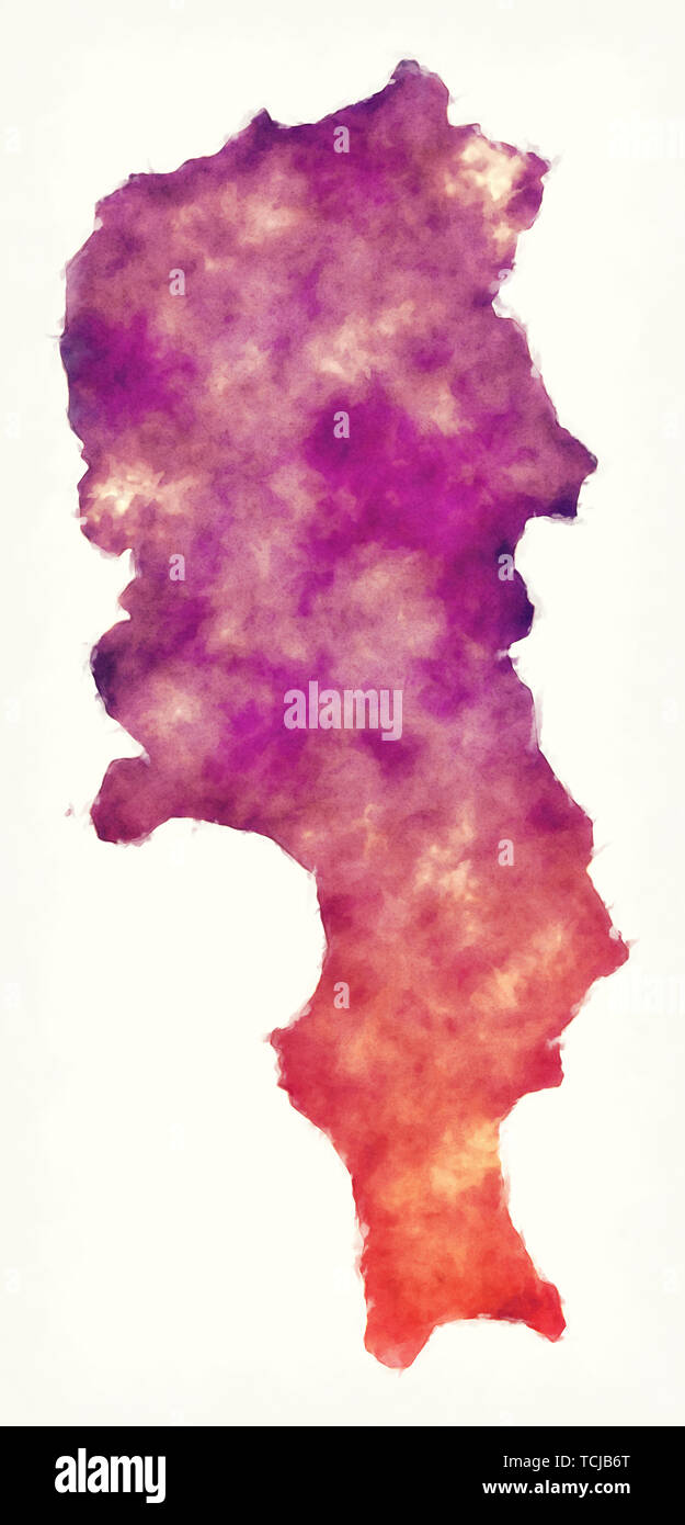Sal municipality watercolor map of Cape Verde Stock Photo - Alamy