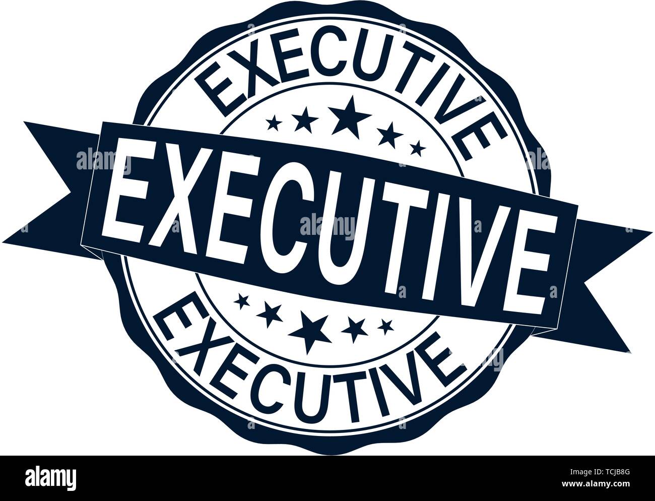 executive round rubber stamp web banner icon on white background Stock ...