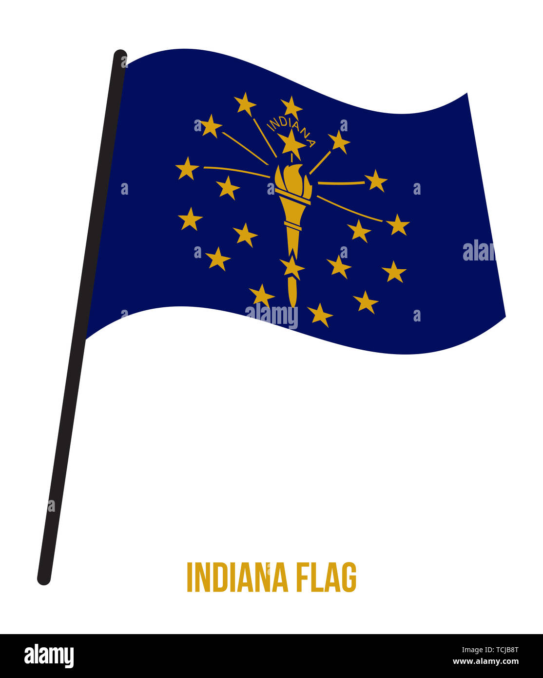 Indiana (U.S. State) Flag Waving Vector Illustration on White ...