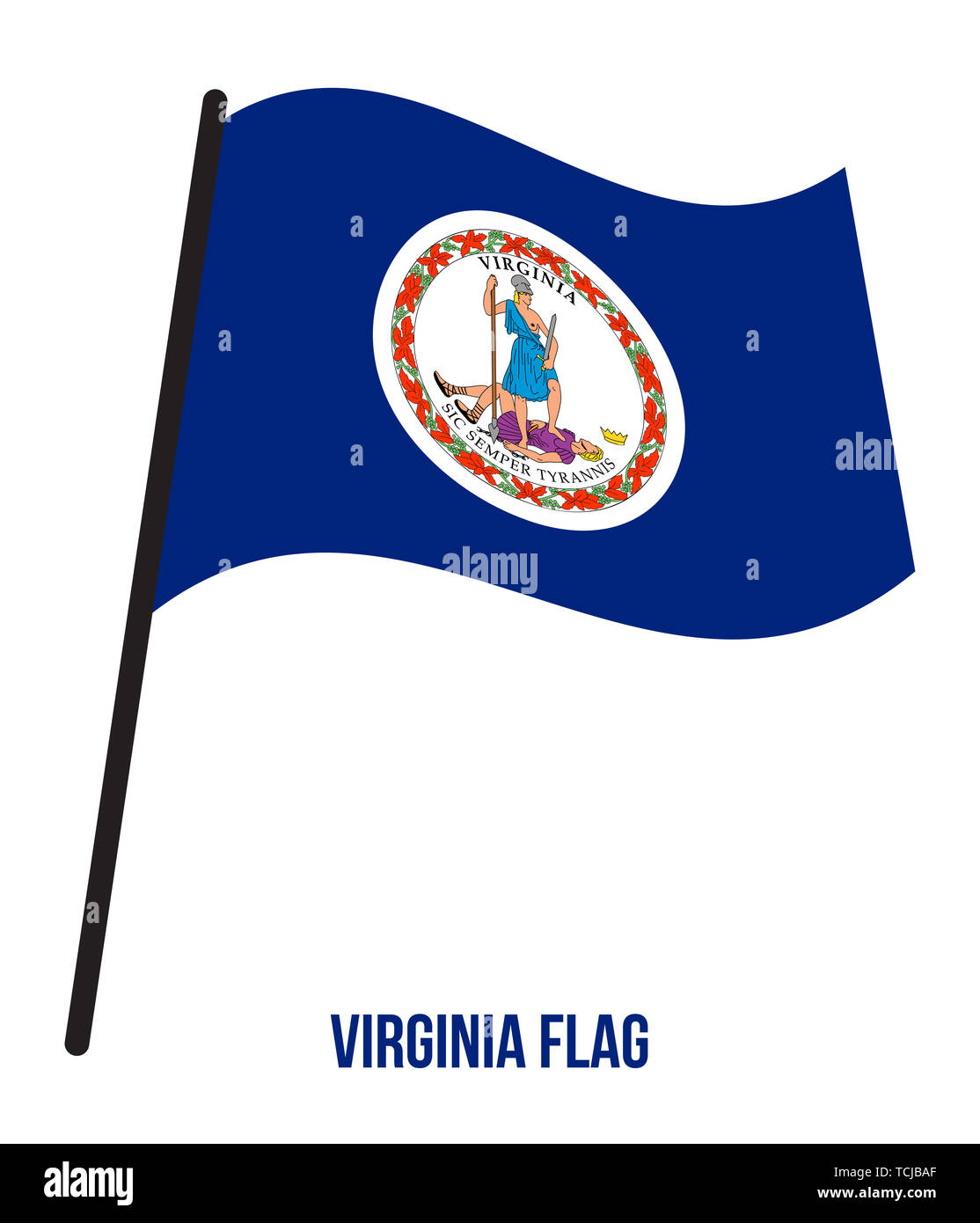 Virginia flag waving Cut Out Stock Images & Pictures - Alamy