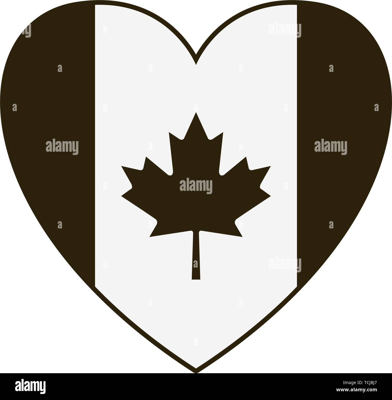Maple leaf heart and canada symbol design Stock Vector Image & Art - Alamy