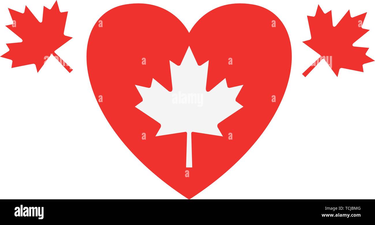 Maple leaf heart and canada symbol design Stock Vector Image & Art - Alamy