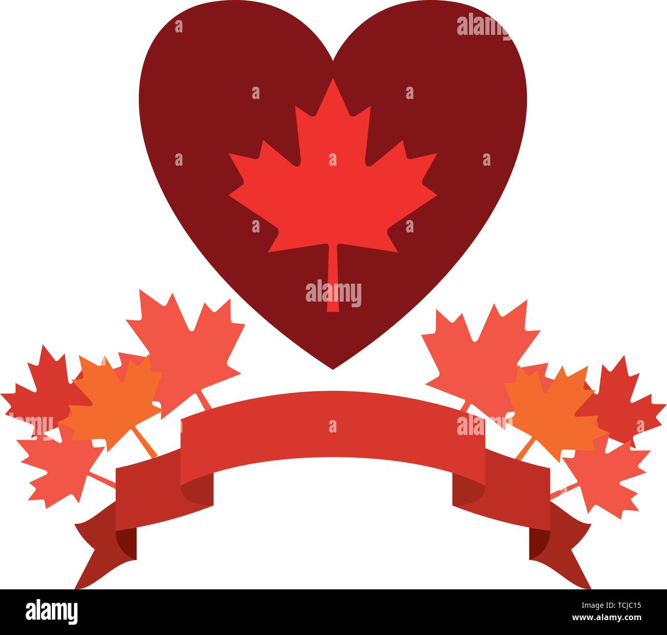 Maple leaf heart and canada symbol design Stock Vector Image & Art - Alamy