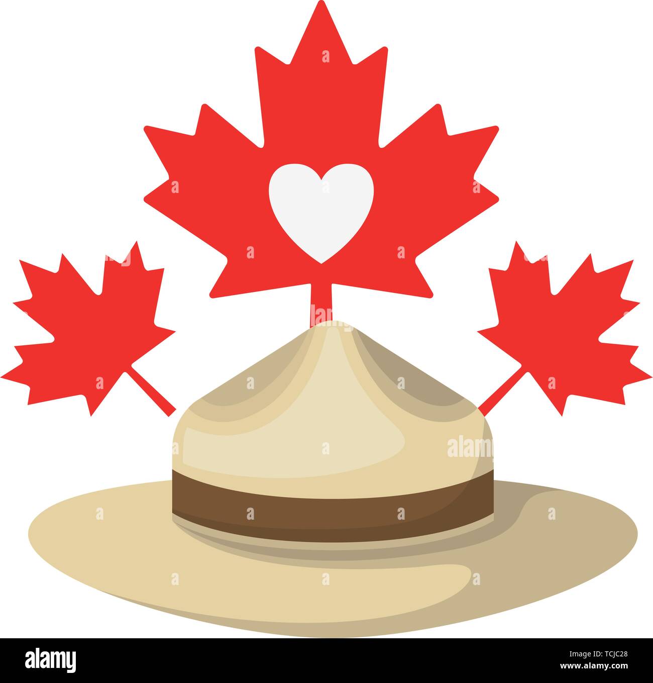 Maple leaf hat and canada symbol design Stock Vector Image & Art - Alamy