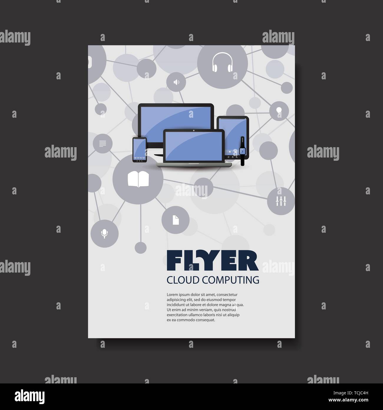 Flyer of Cover Design Template with Cloud Computing, Networks Design ...