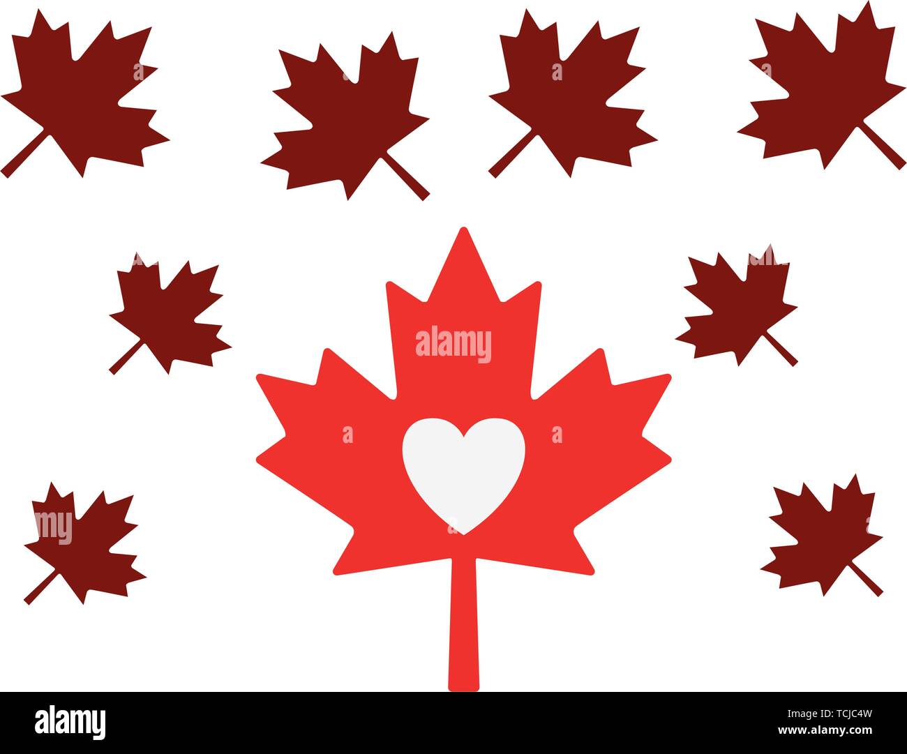 Maple leaf heart and canada symbol design Stock Vector Image & Art - Alamy