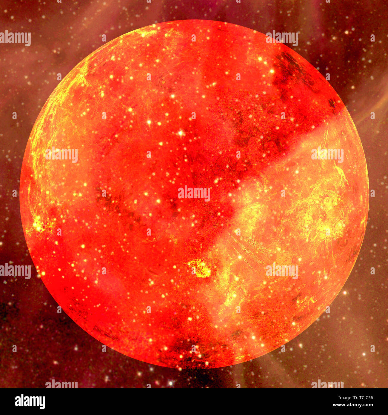 Extremely hot star. Flaring of Sun. Beauty of endless universe ...