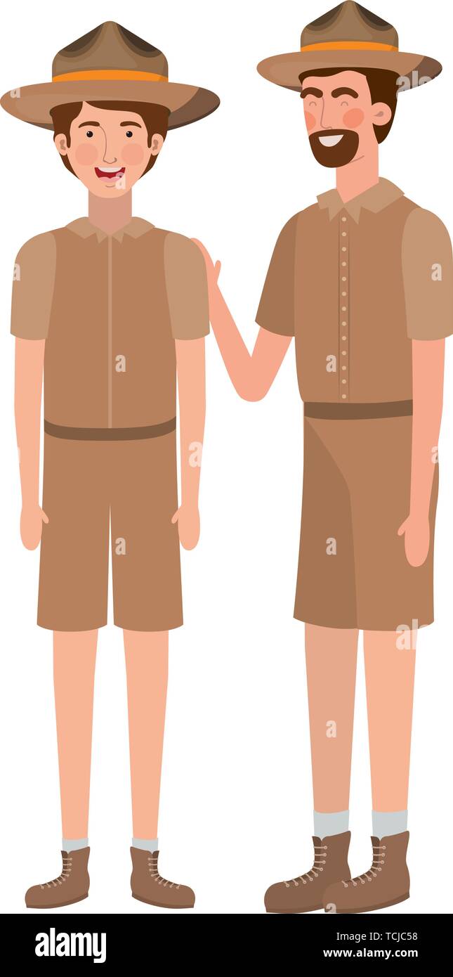 Forest ranger man and boy cartoon design Stock Vector Image & Art - Alamy