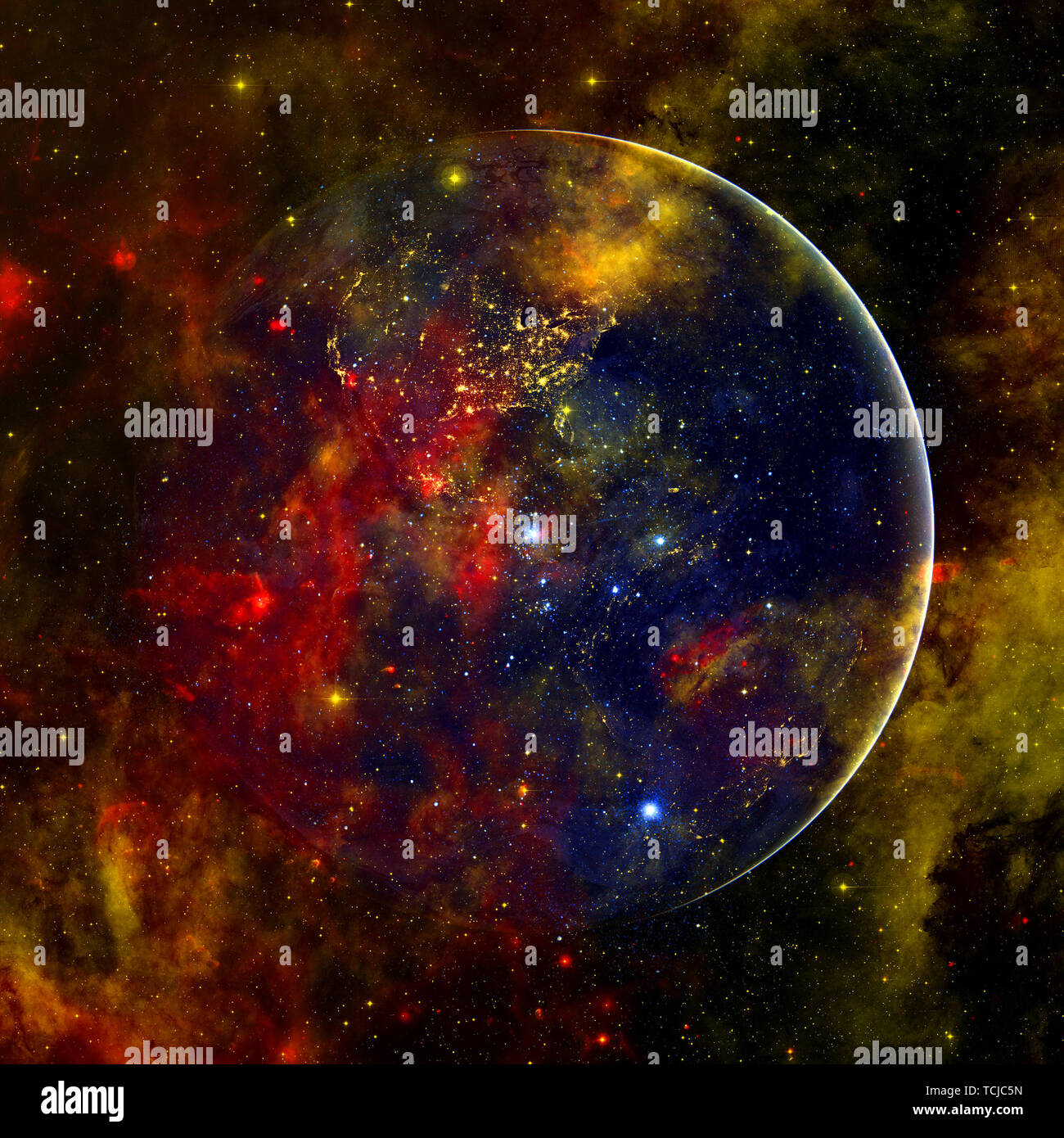 Beautiful view of earth from space. Elements of this image furnished by ...