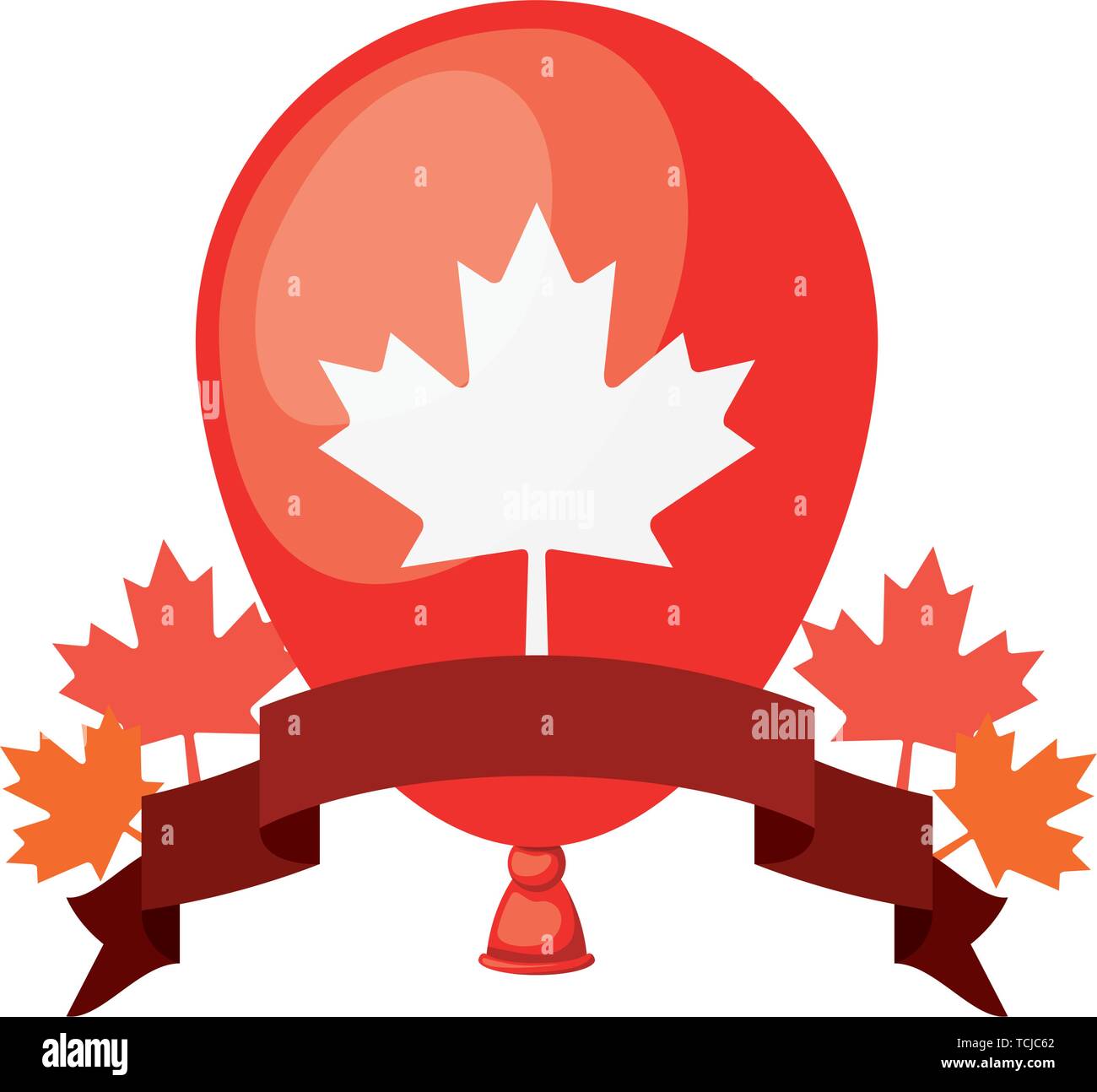 Maple leaf balloon and canada symbol design Stock Vector Image & Art ...