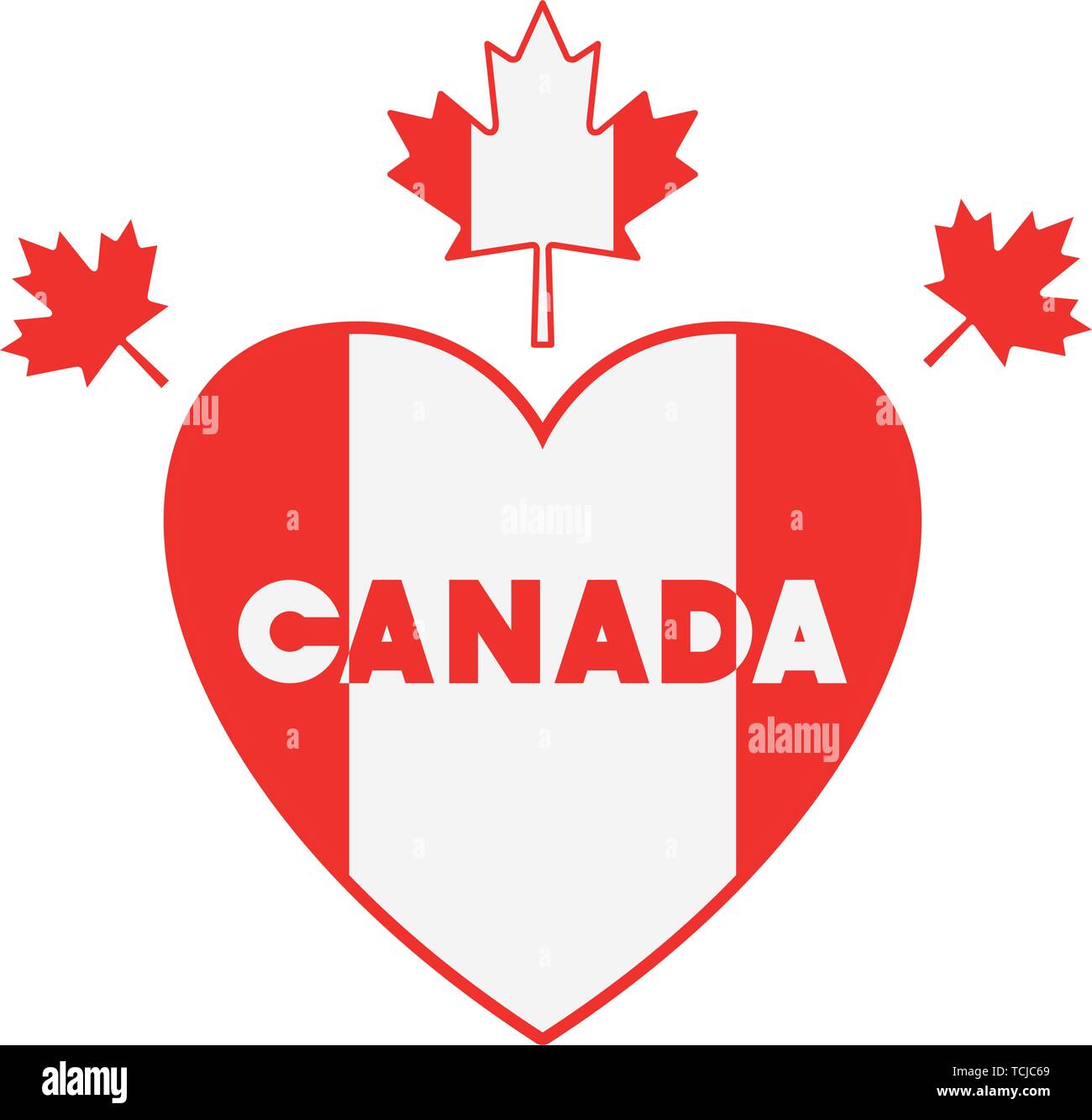 Maple leaf heart and canada symbol design Stock Vector Image & Art - Alamy