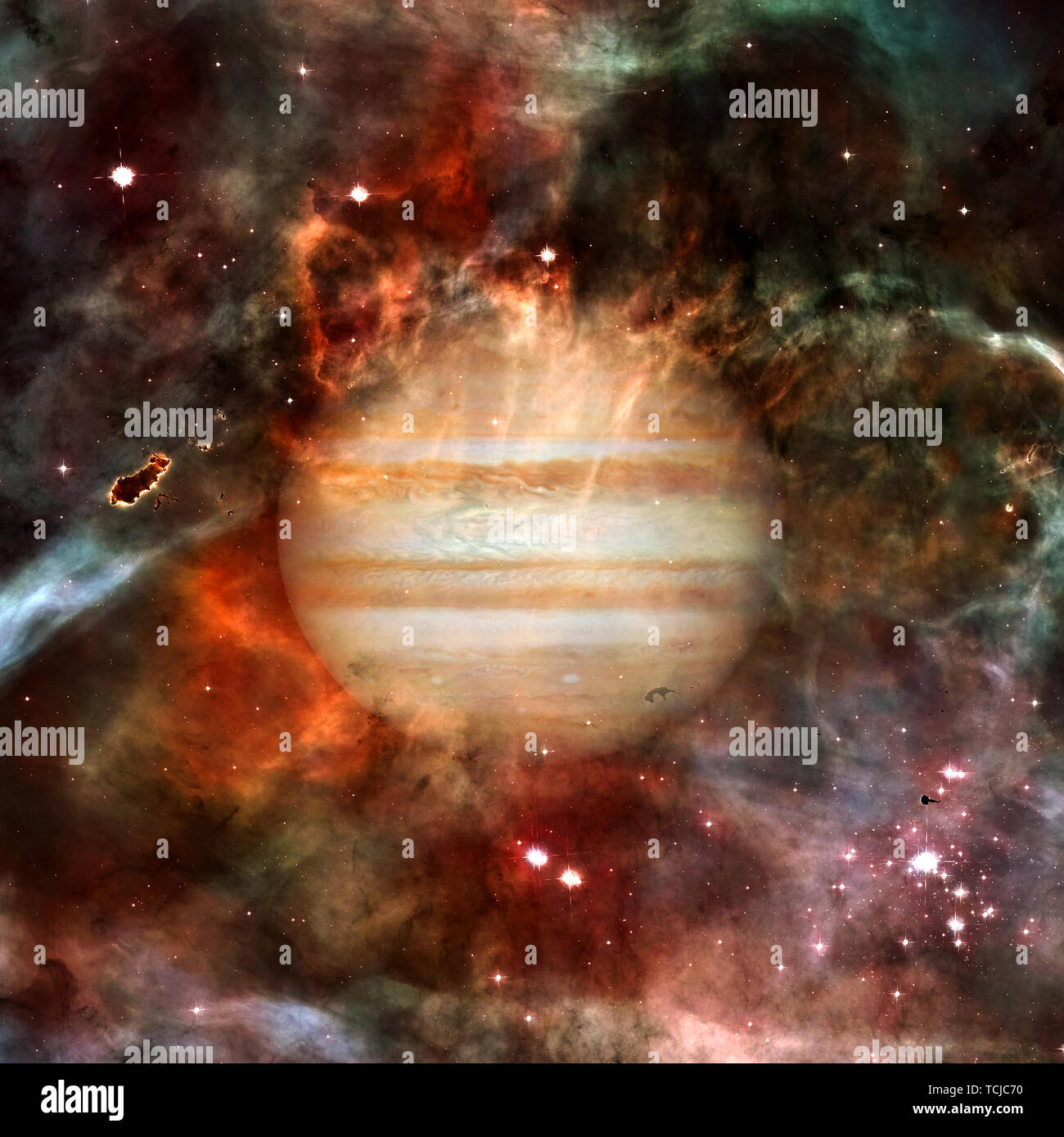 Planet Jupiter in outer space. Science wallpaper. Beauty of the ...
