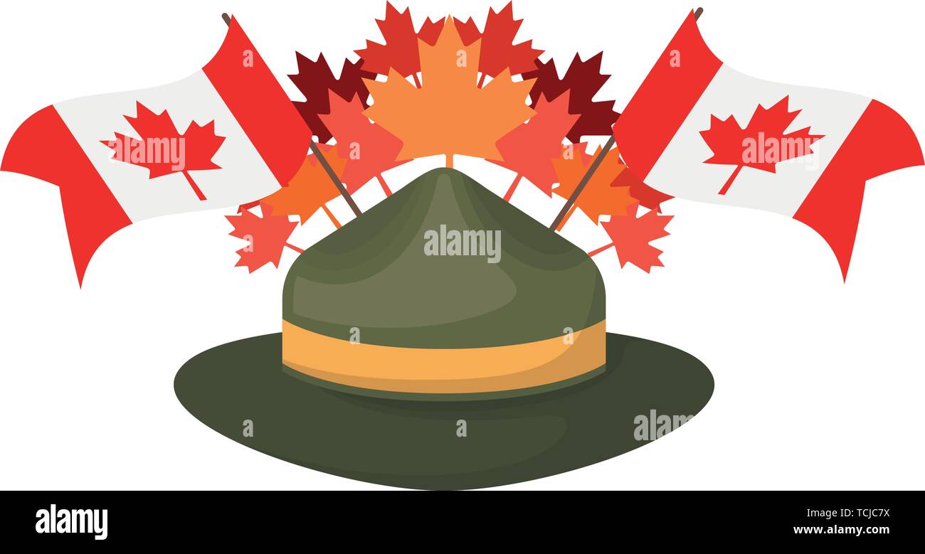 Maple leaf hat and canada symbol design Stock Vector Image & Art - Alamy
