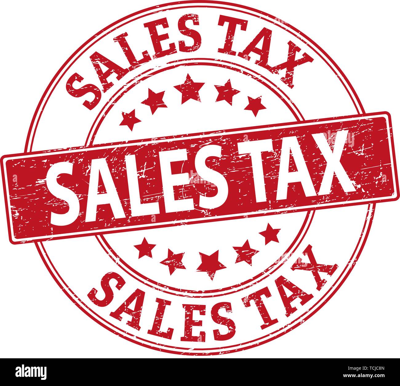 Red stamp with text Sales Tax,vector illustration on white background ...