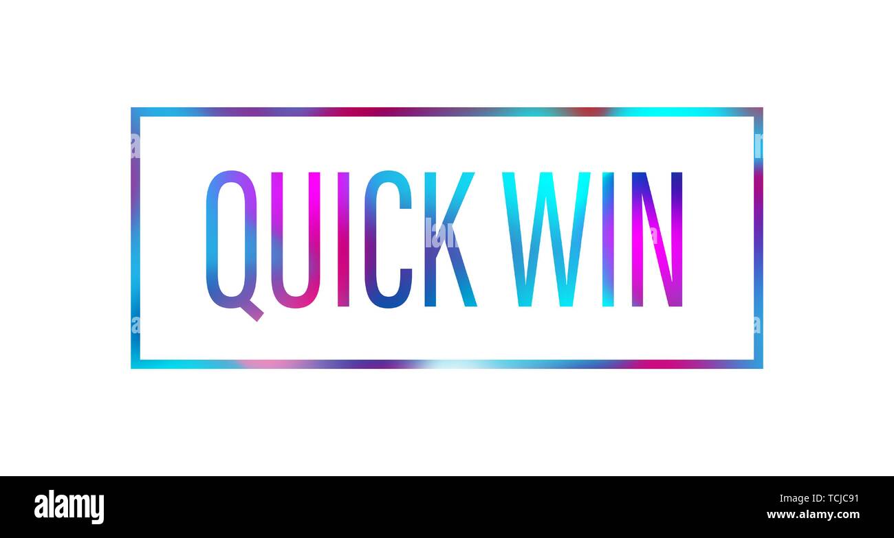 Quick Win sign with colour text Vector logo illustration Stock Vector ...