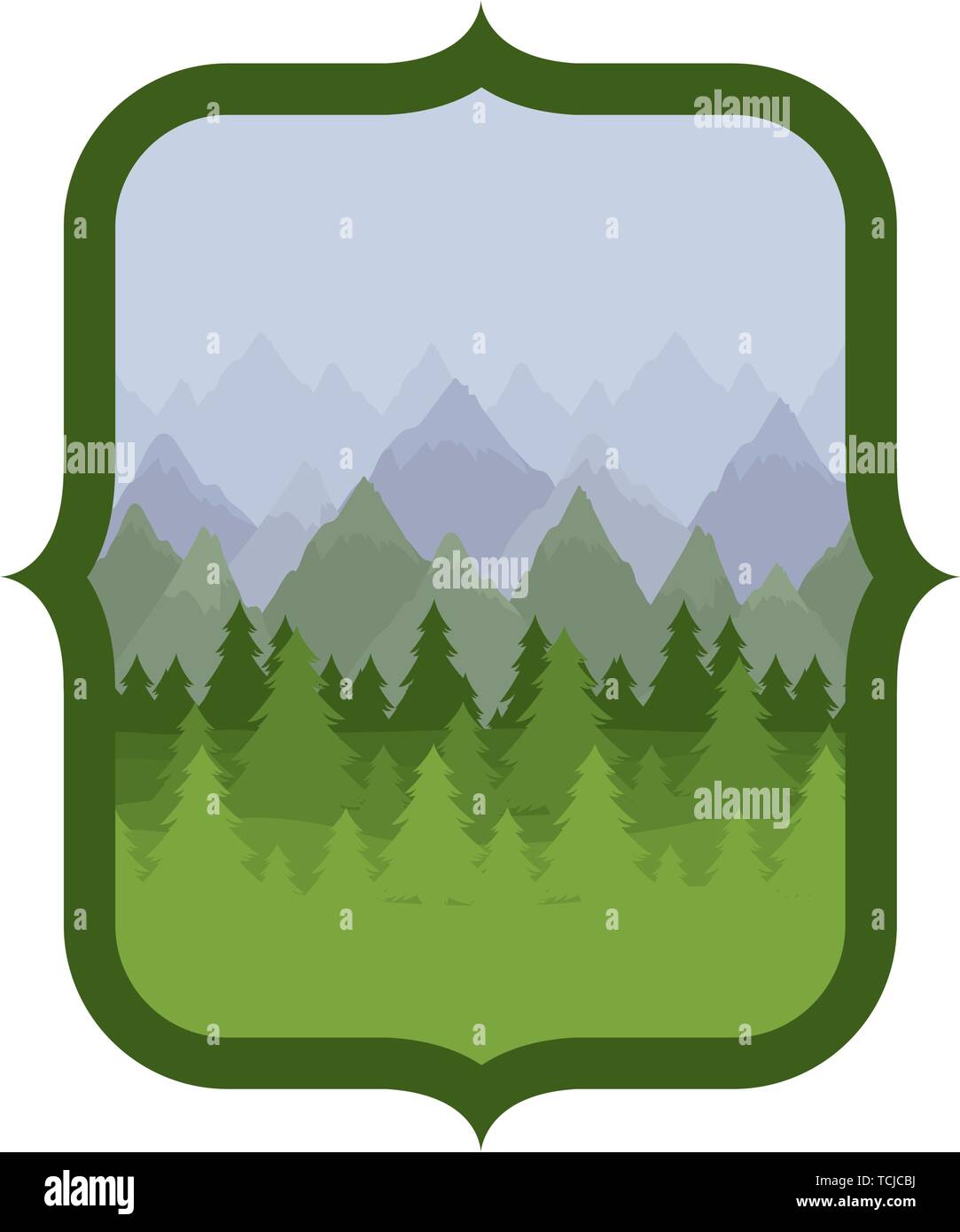 Isolated pine trees inside frame design Stock Vector Image & Art - Alamy