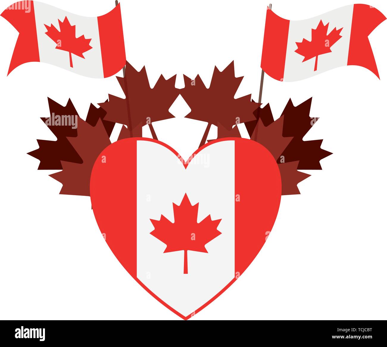Maple leaf heart and canada symbol design Stock Vector Image & Art - Alamy