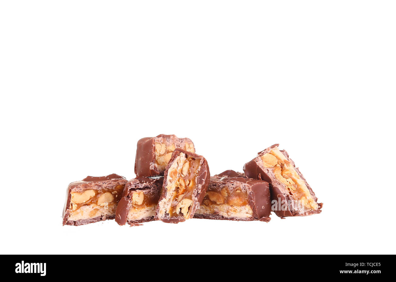 Chocolate bar isolated on a white background Stock Photo - Alamy