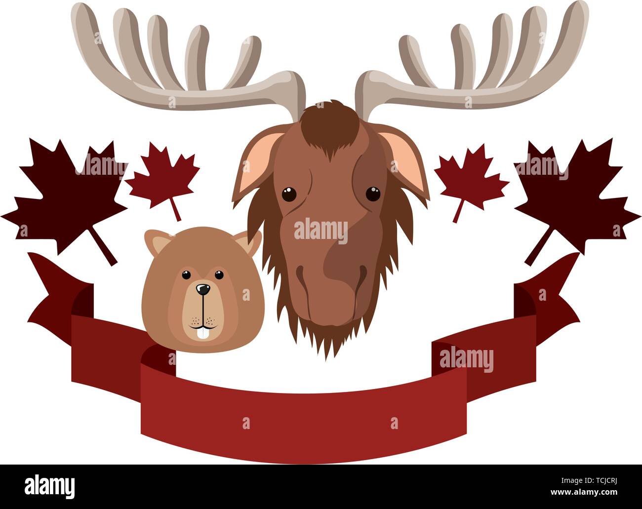 Isolated moose and beaver animal design Stock Vector Image & Art - Alamy