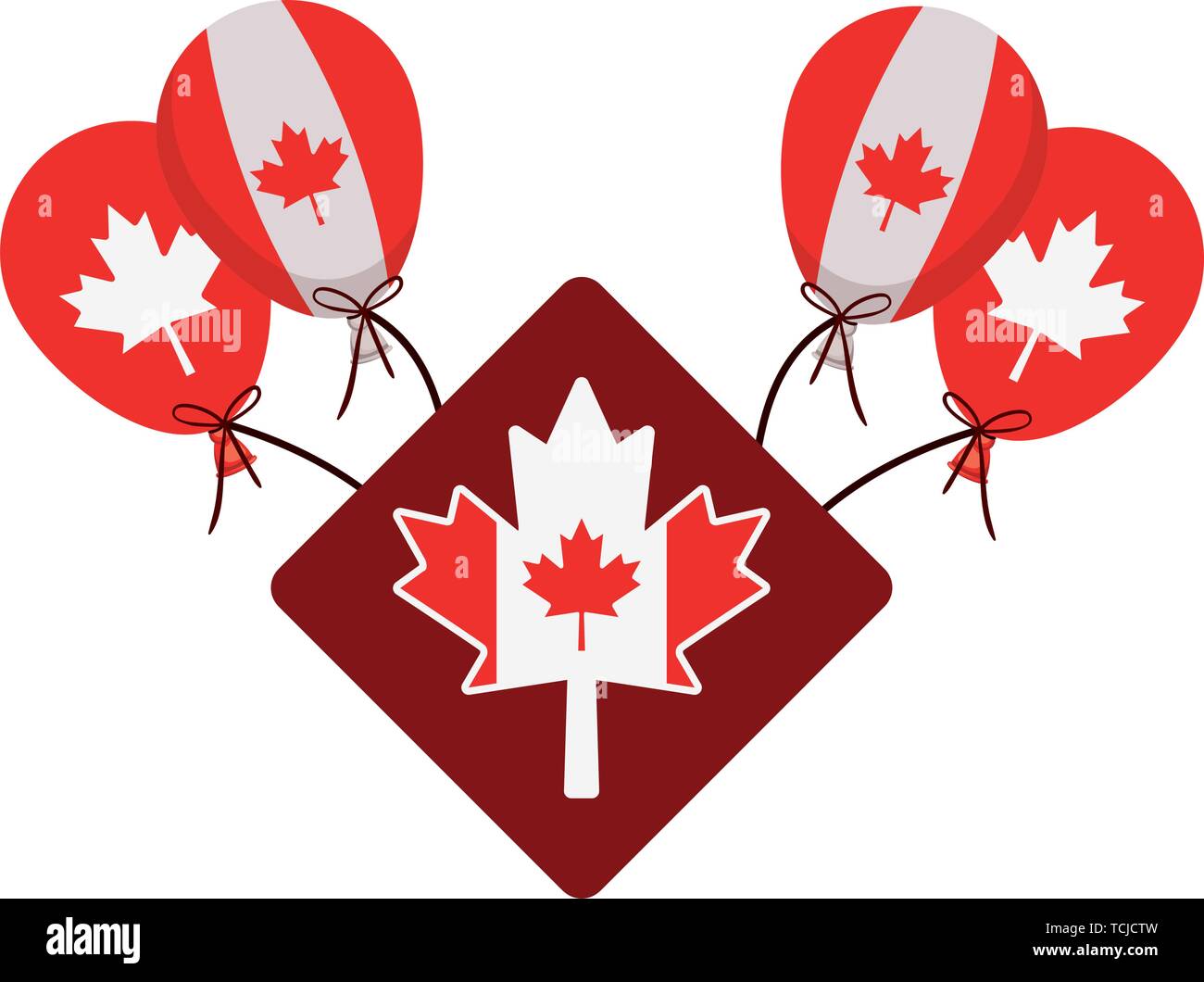 Maple leaf balloon and canada symbol design Stock Vector Image & Art ...