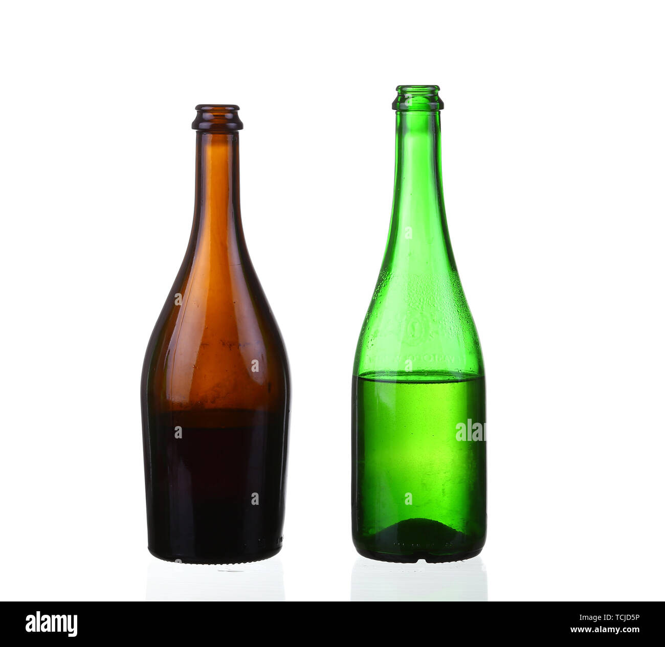 Two empty champagne bottles Stock Photo - Alamy