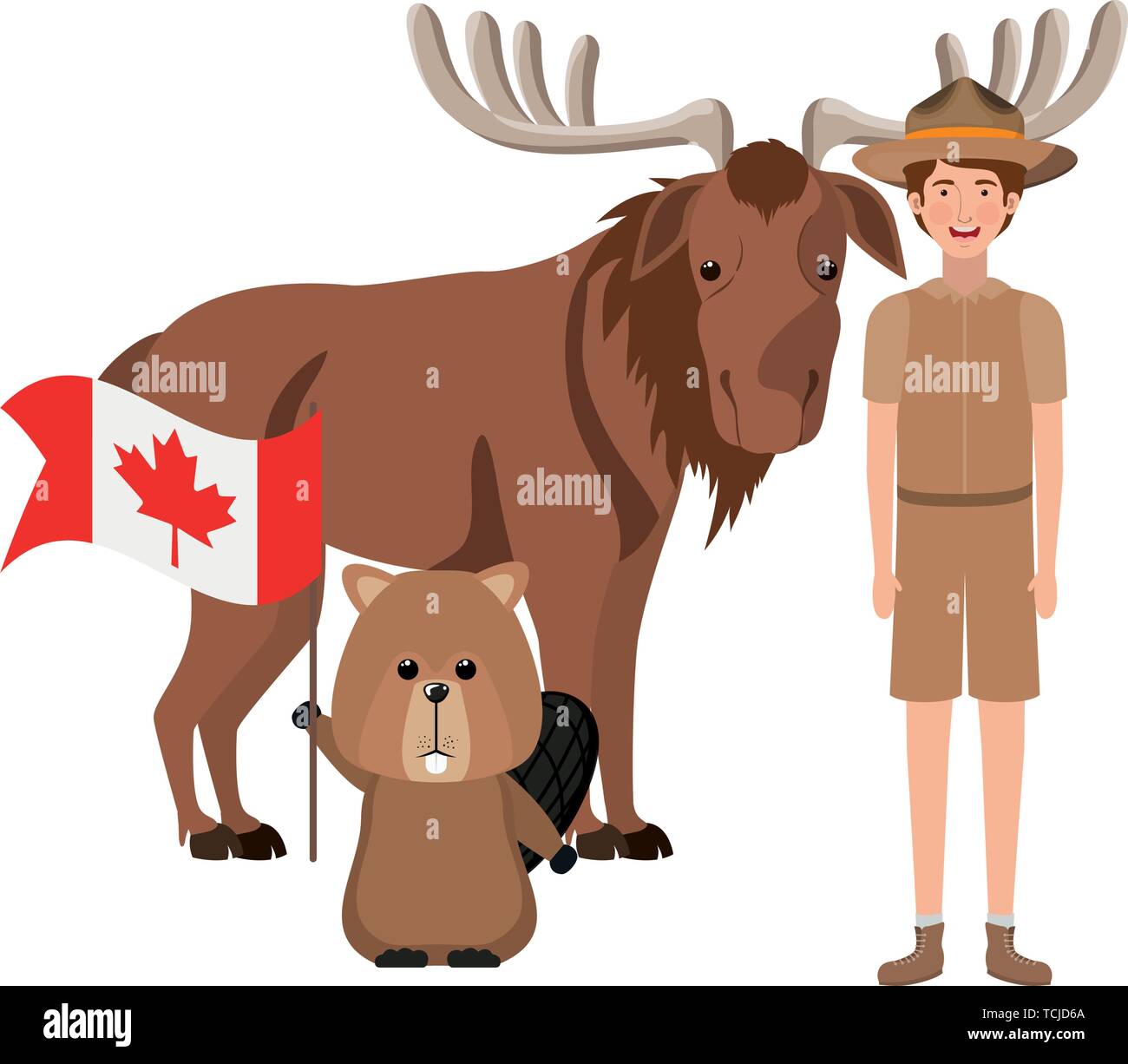 Isolated moose beaver and ranger design Stock Vector Image & Art - Alamy