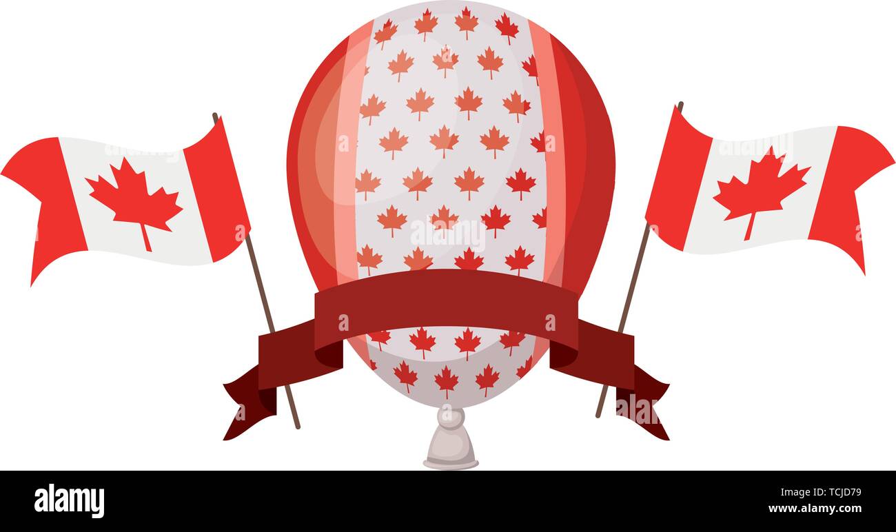 Maple leaf balloon and canada symbol design Stock Vector Image & Art ...