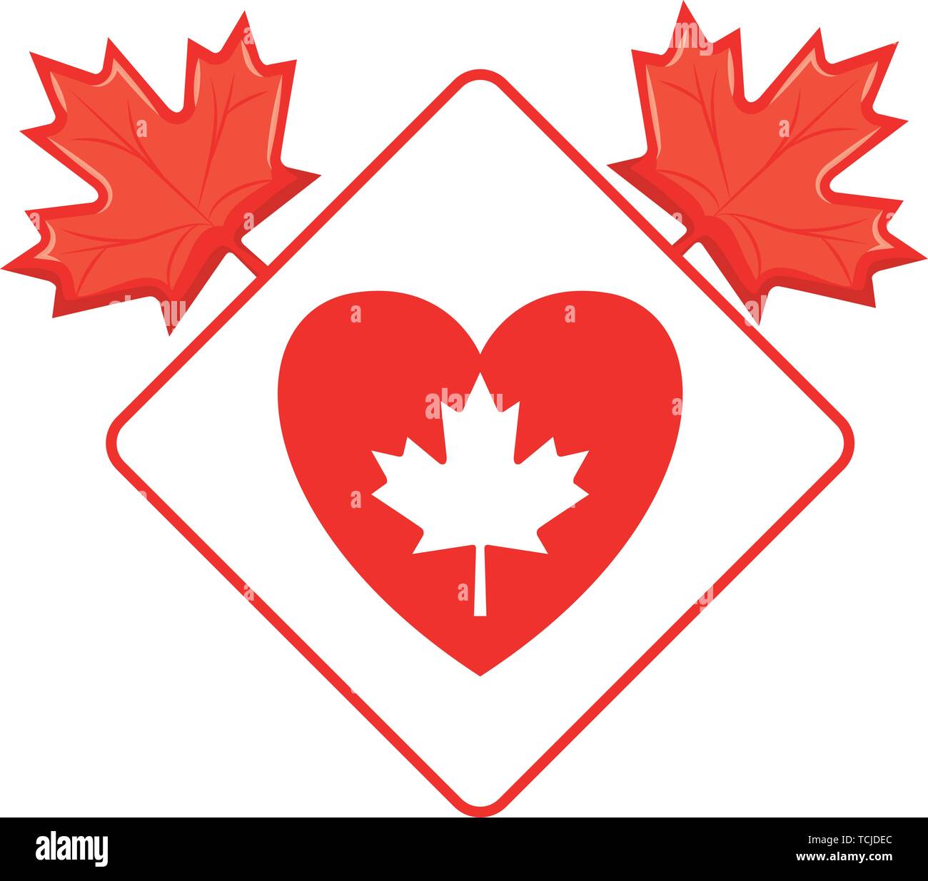 Maple leaf heart and canada symbol design Stock Vector Image & Art - Alamy