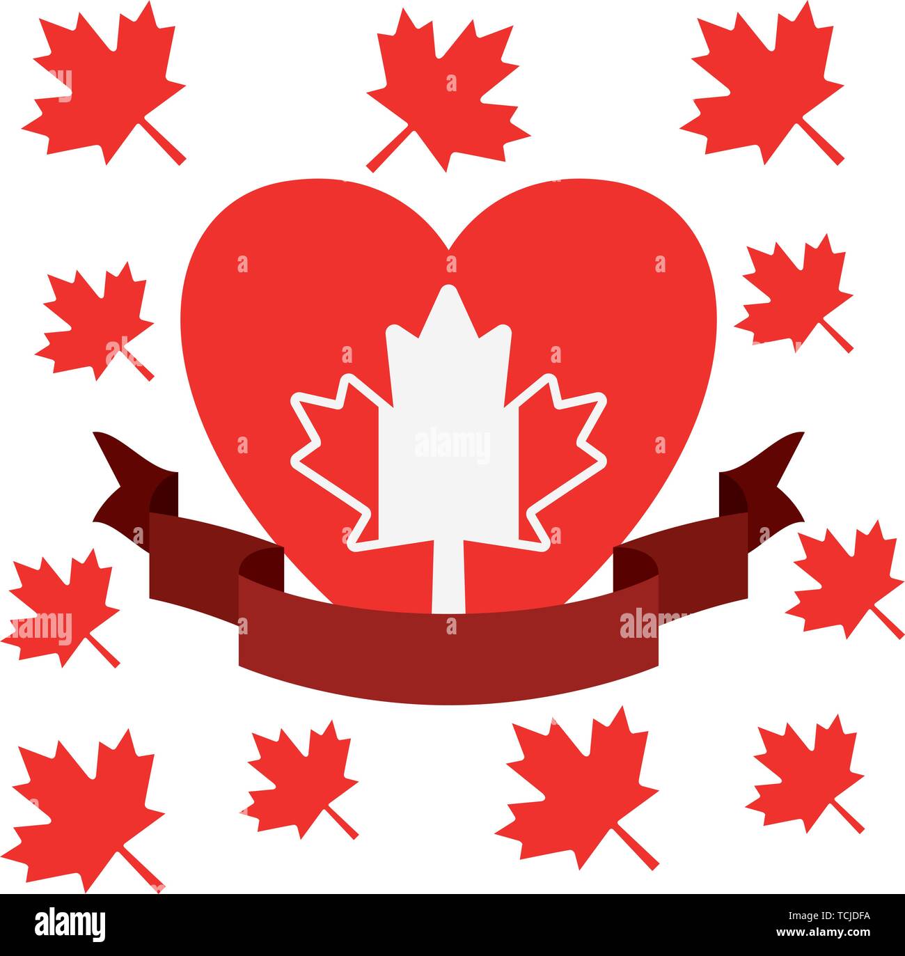 Maple leaf heart and canada symbol design Stock Vector Image & Art - Alamy