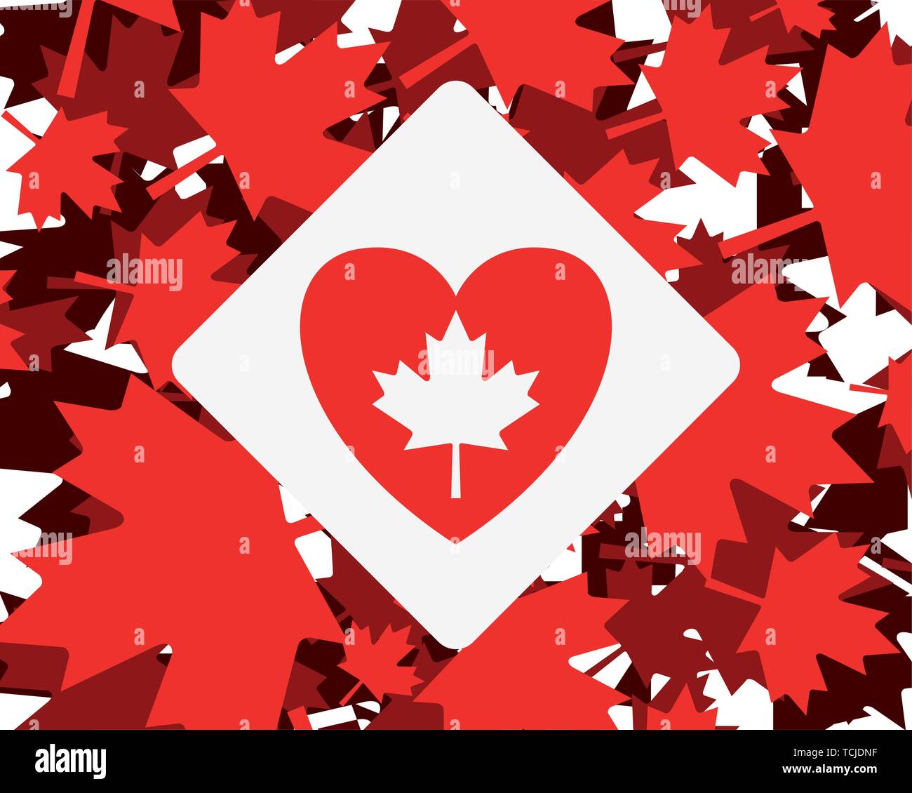 Maple leaf heart and canada symbol design Stock Vector Image & Art - Alamy