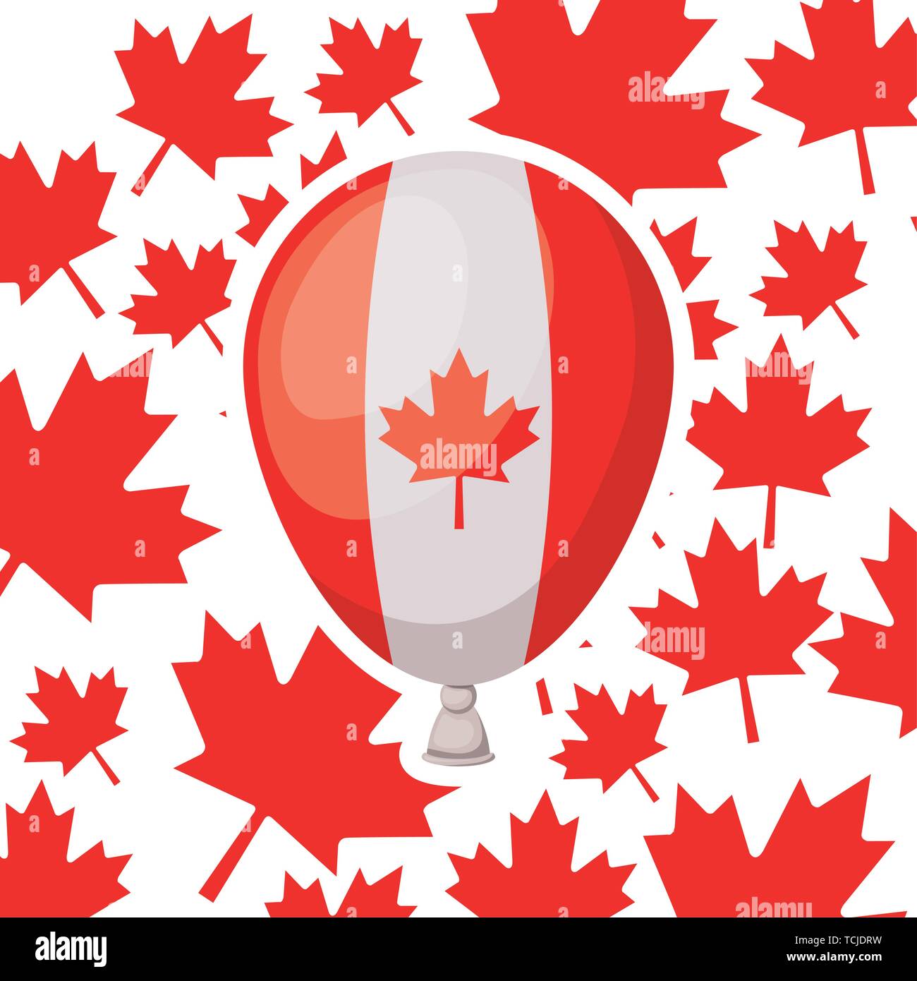 Maple leaf balloon and canada symbol design Stock Vector Image & Art ...
