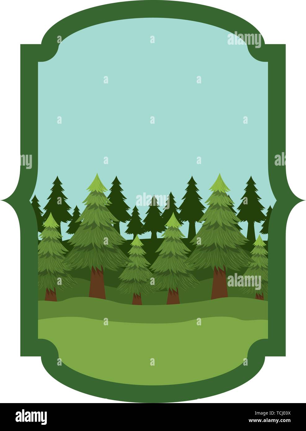 Isolated pine trees inside frame design Stock Vector Image & Art - Alamy