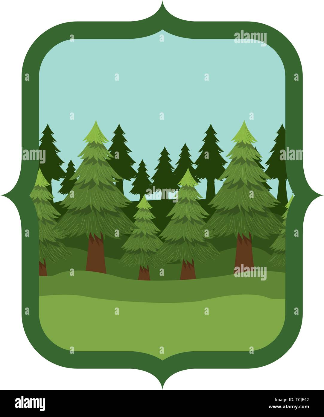 Isolated pine trees inside frame design Stock Vector Image & Art - Alamy