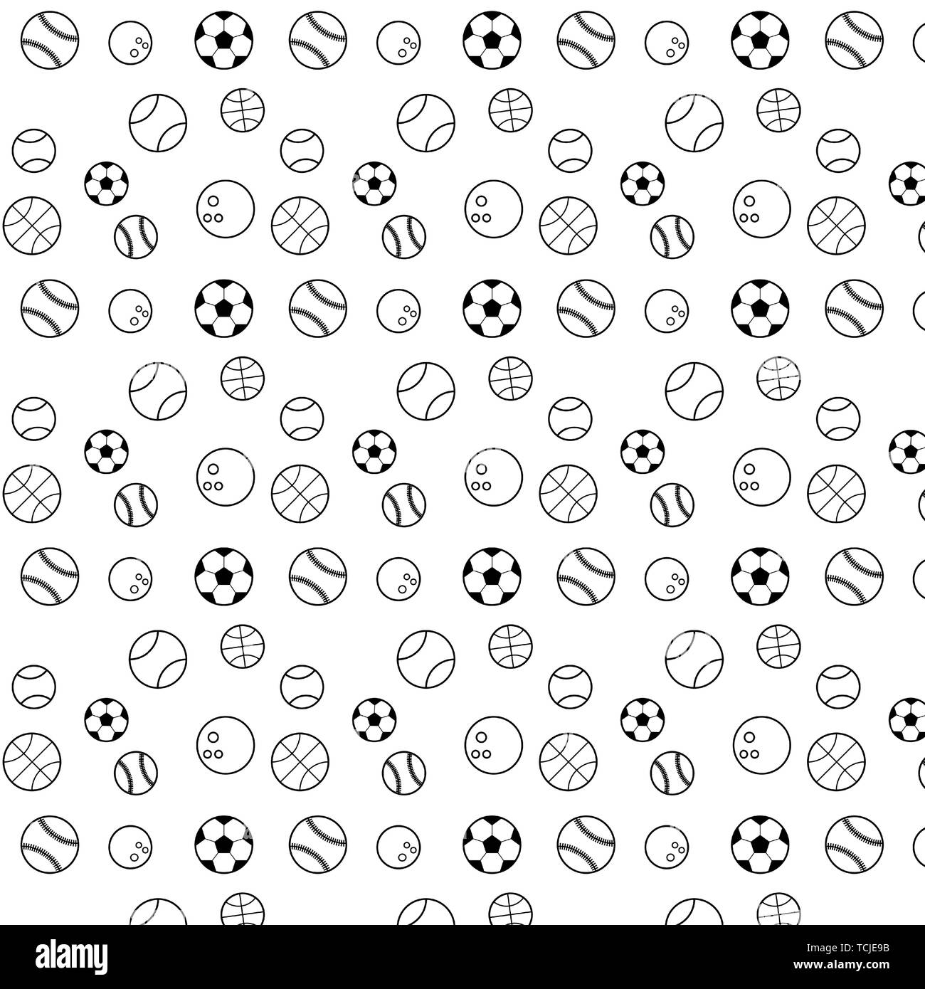 Vector web seamless patern with sport balls Flat style Stock Vector ...