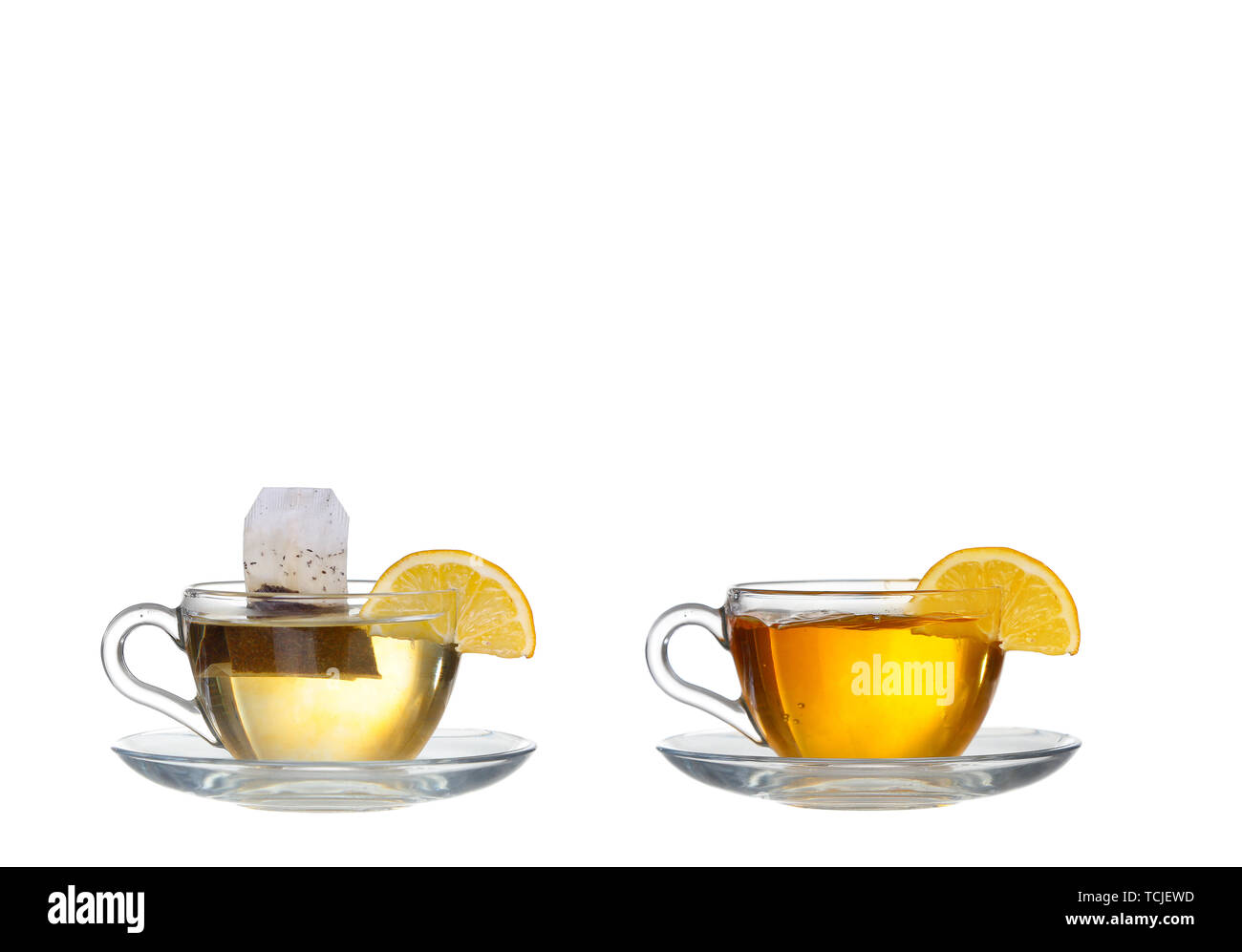collage Tea in glass cup isolated on white background Stock Photo - Alamy