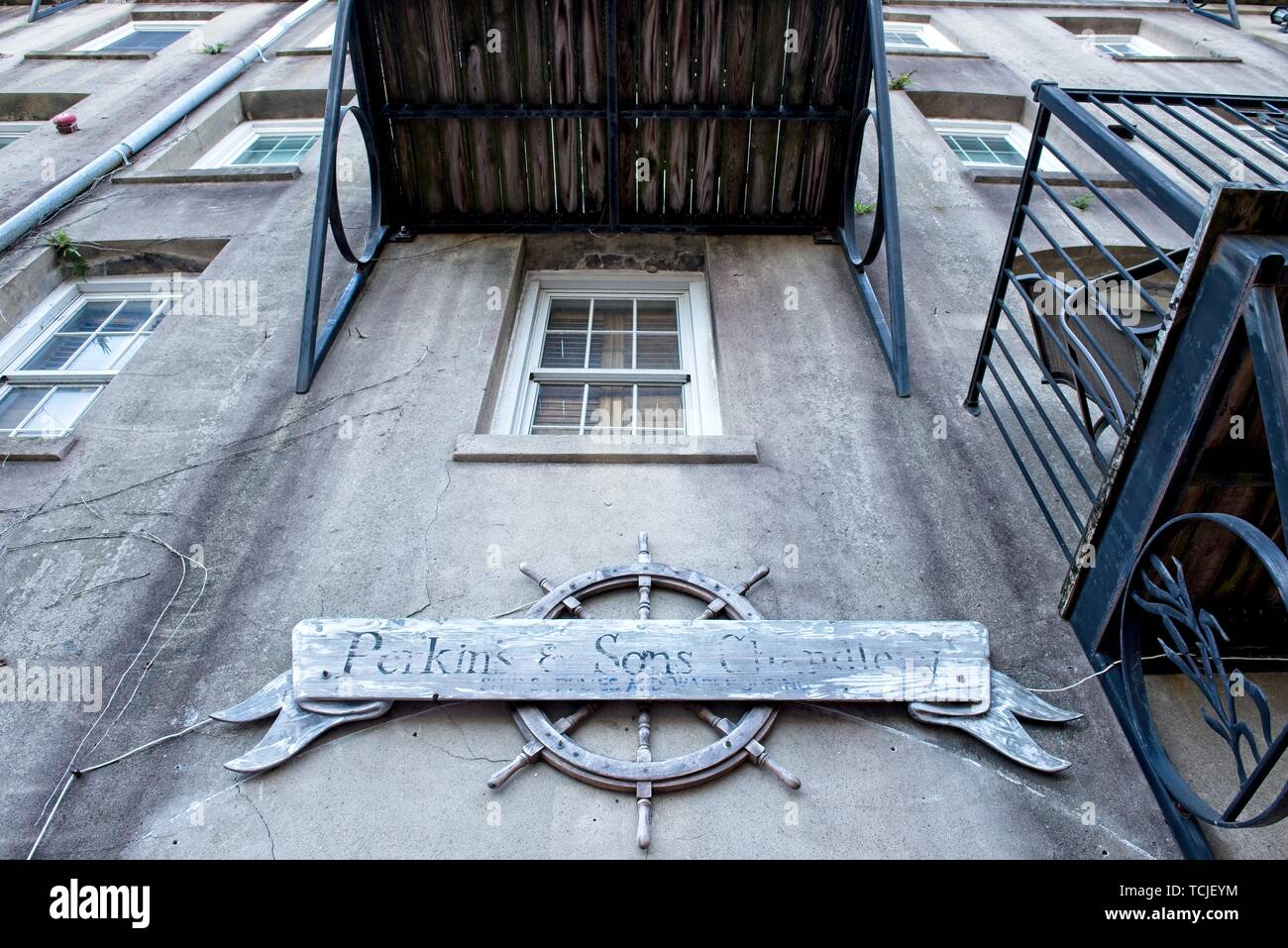 Storefront of Perkins and Sons Chandlery Restaurant in Savannah ...