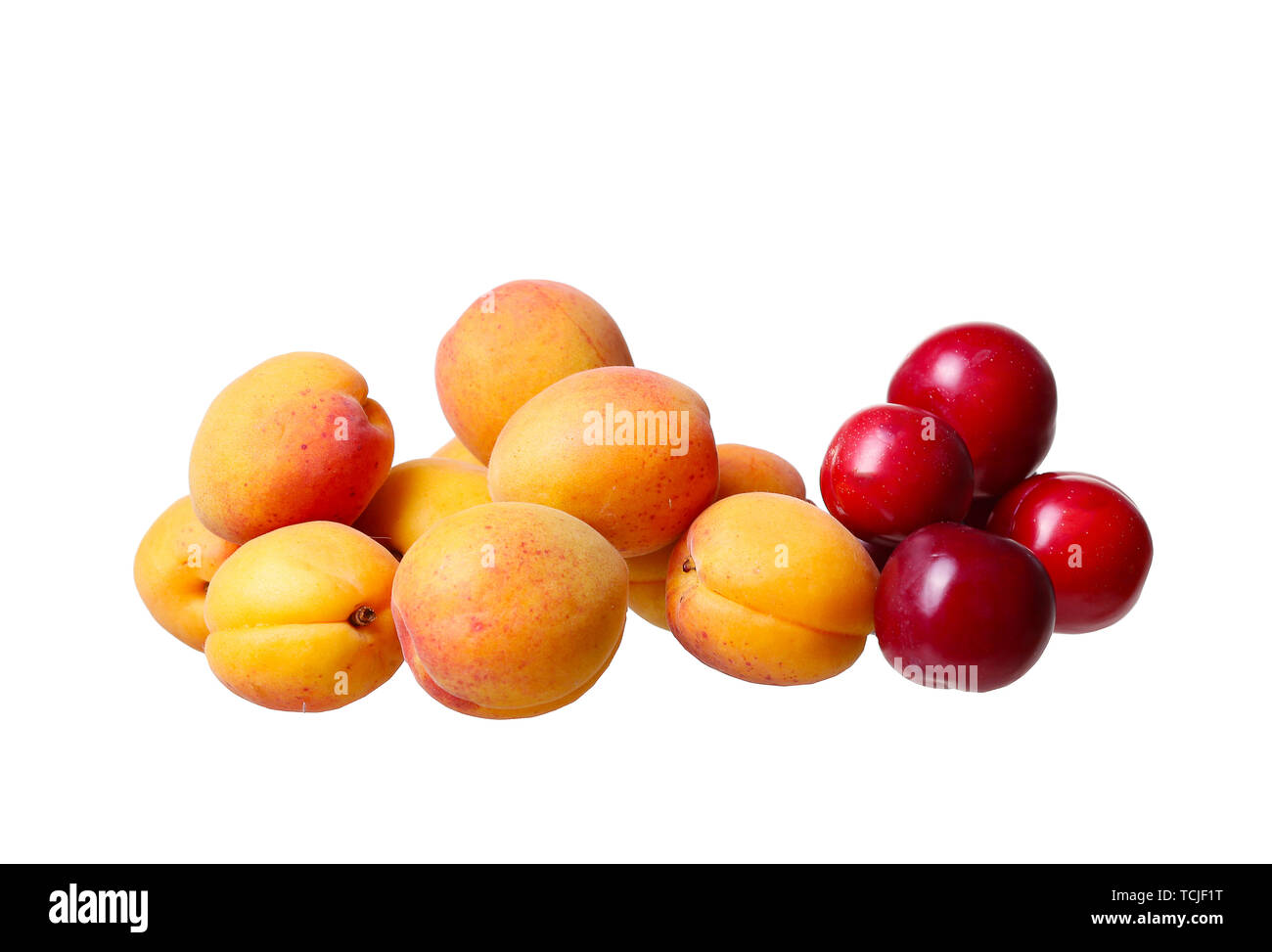apricot, peach plum isolated on white background Stock Photo - Alamy